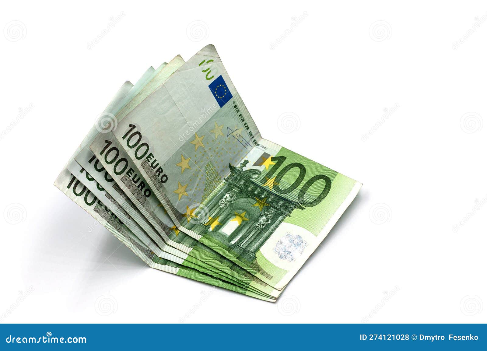 A Stack of 100 Euro Banknotes Stock Photo - Image of money ...