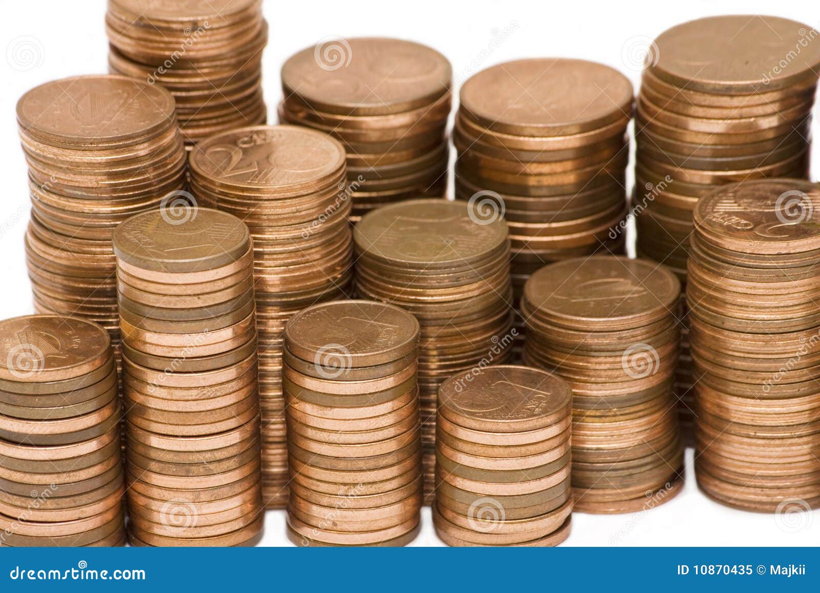 Stack of euro cent coins stock image. Image of union - 10870435