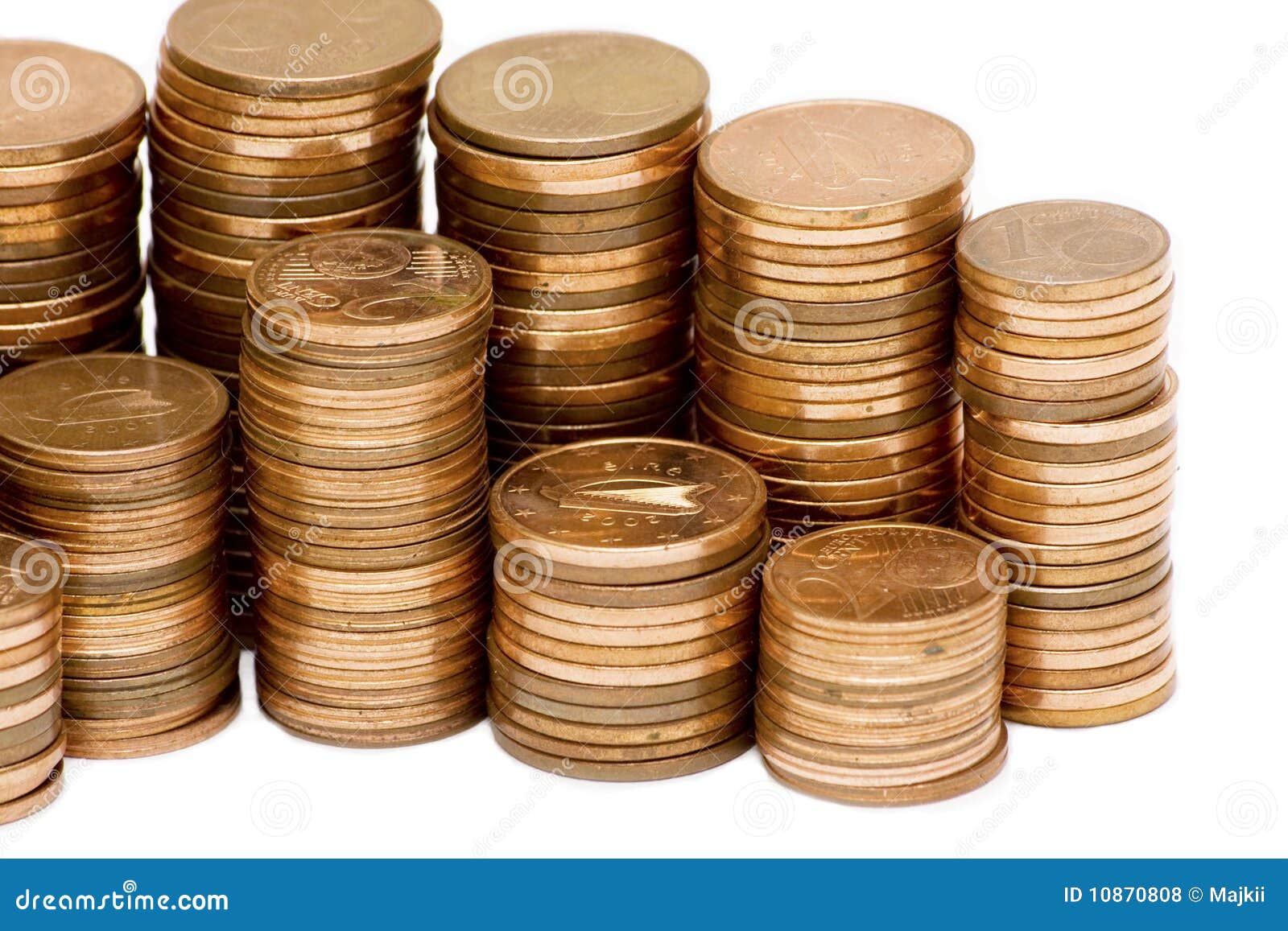 Stack of euro cent coins stock photo. Image of union - 10870808