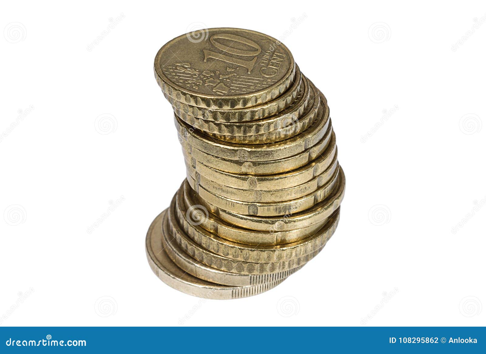 Stack of Euro cent coins stock photo. Image of background - 108295862
