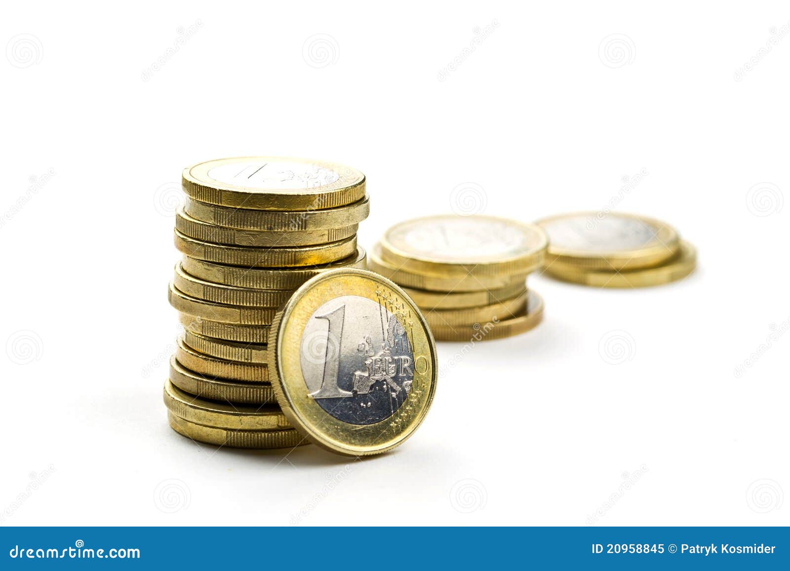 Stack of euro coins stock image. Image of cash, pile - 20958845