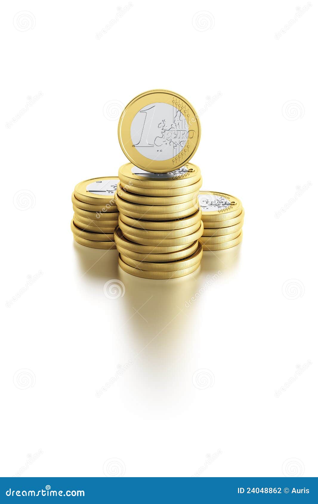 Stack of euro coins stock illustration. Illustration of rendering ...