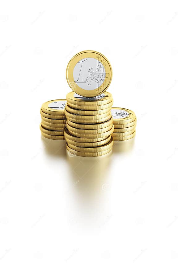 Stack of euro coins stock illustration. Illustration of rendering ...