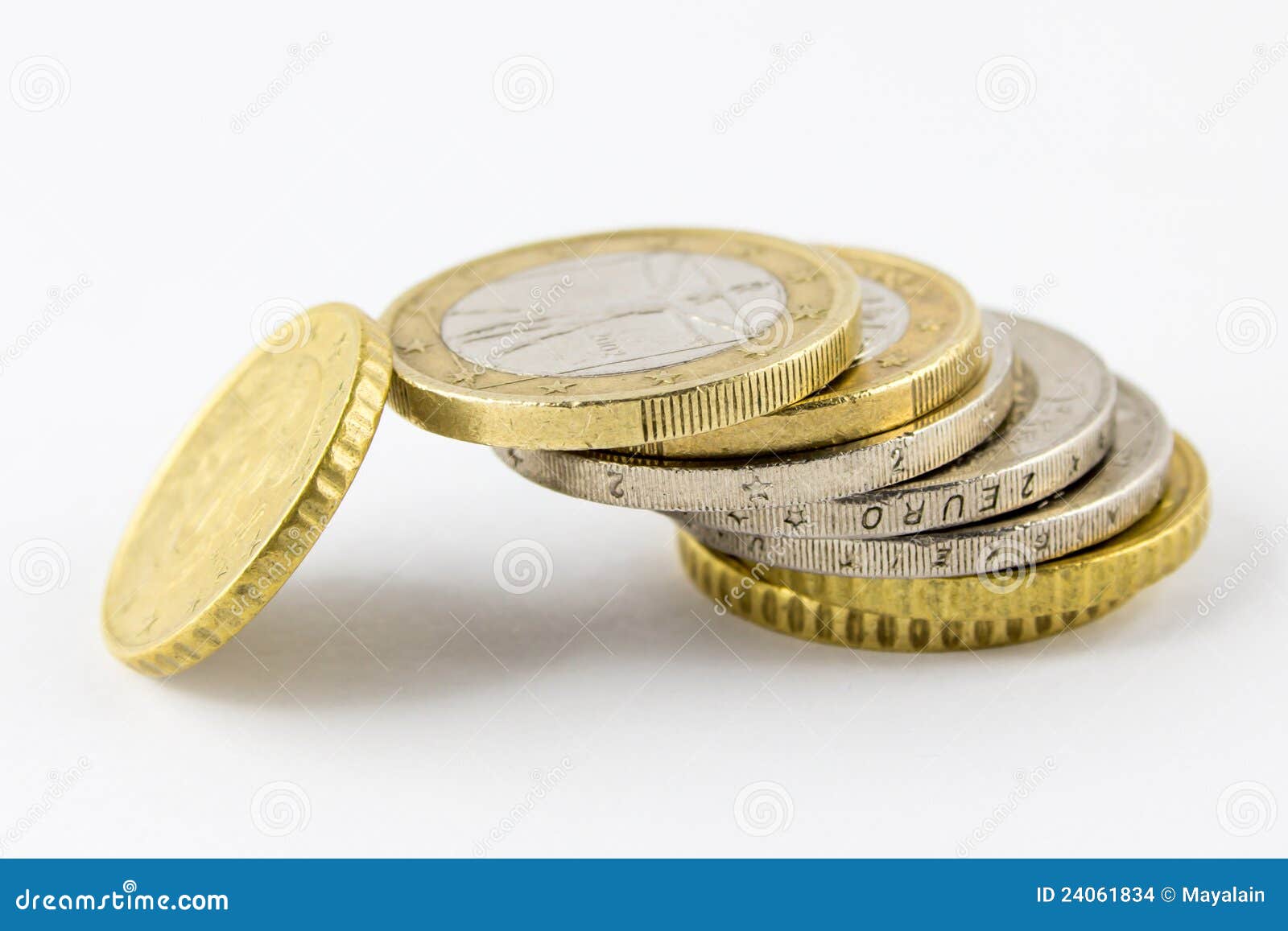 Stack of Euro Coins stock photo. Image of euro, capitalism - 24061834