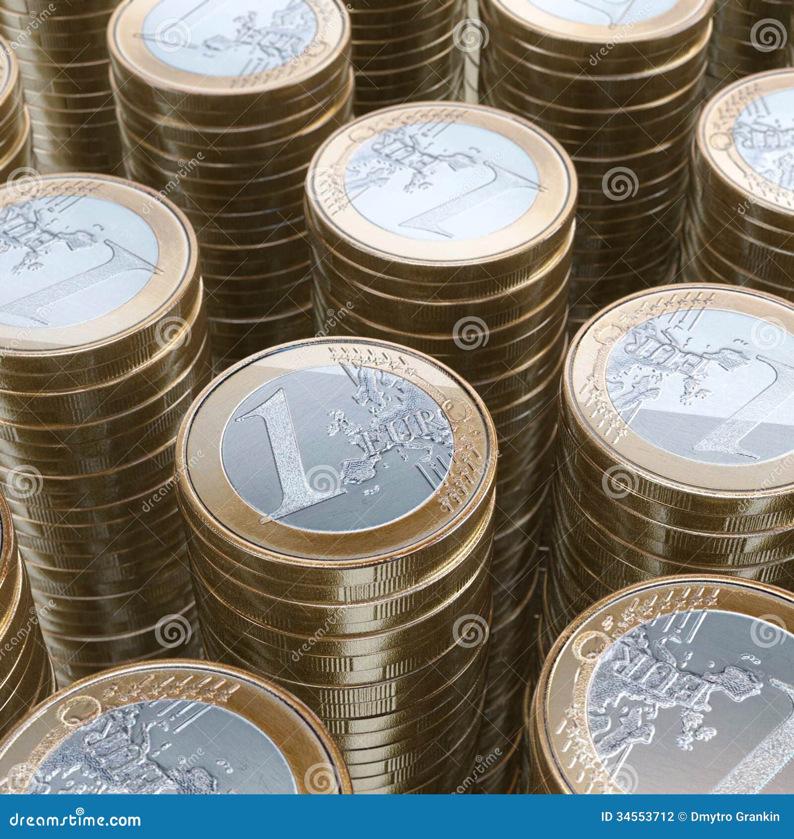 Stack of 1 Euro Coins (Close-Up Picture) Stock Photo - Image of ...