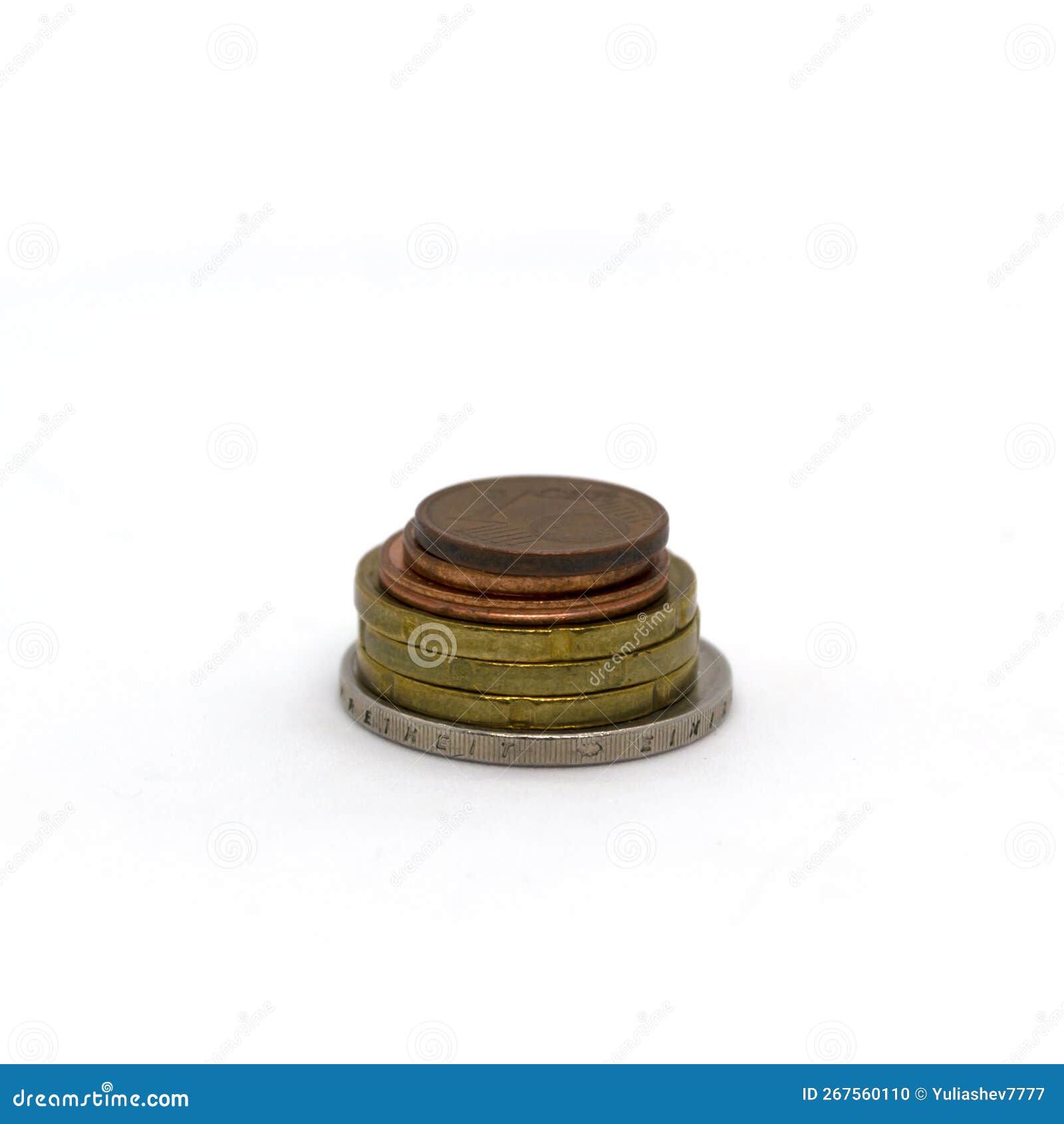 Stack of euro coins stock photo. Image of stack, investment - 267560110