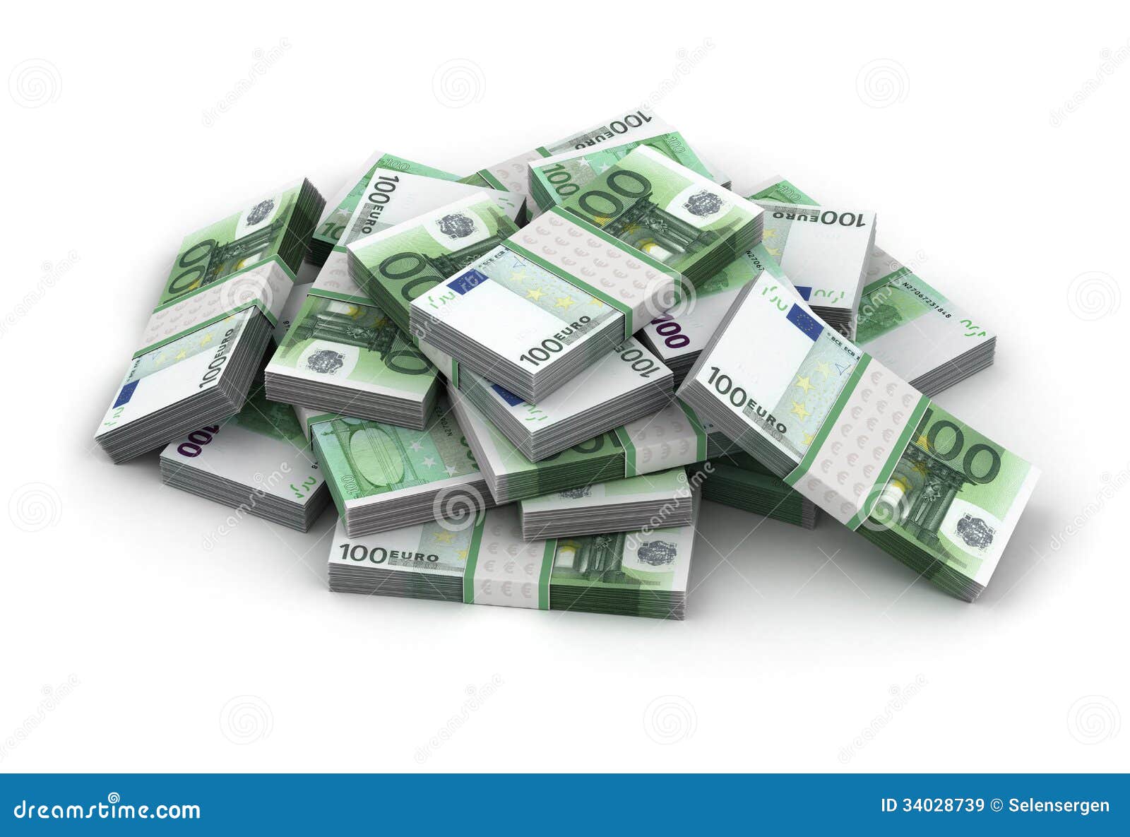 Stack of Euro stock illustration. Illustration of finance - 34028739