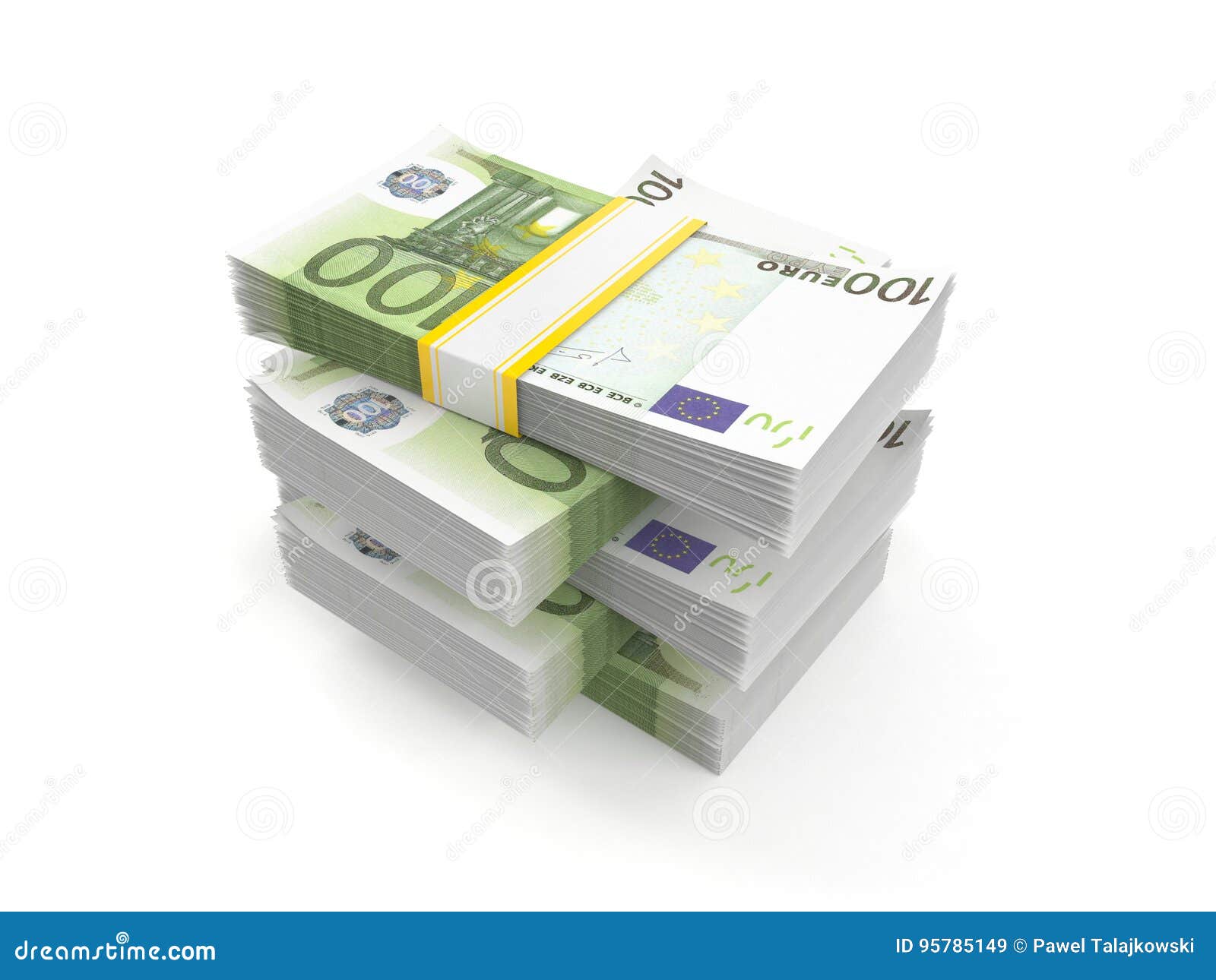 Stack of euro currency stock illustration. Illustration of union - 95785149