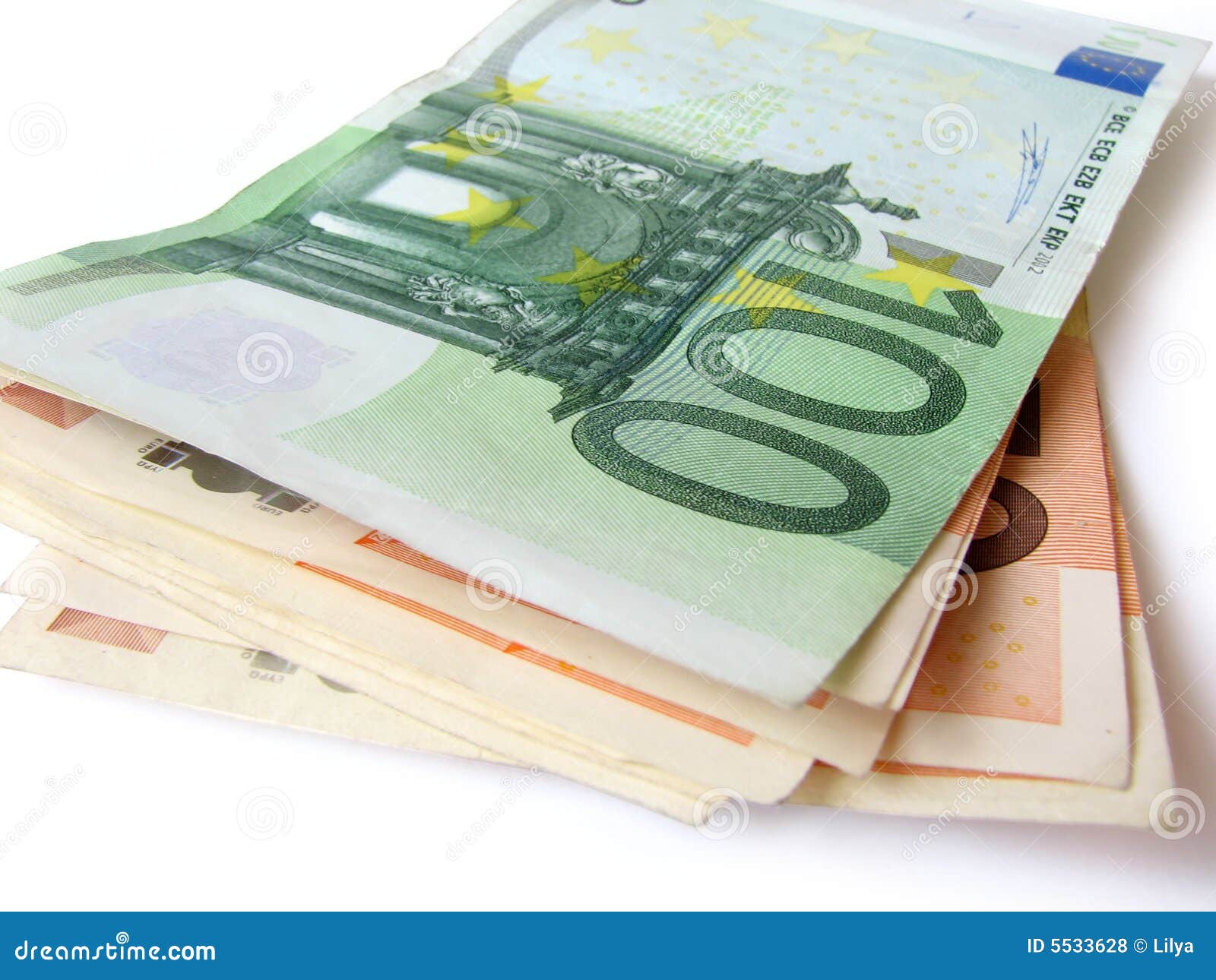 Stack of euro money bills stock photo. Image of luck, bank - 5533628