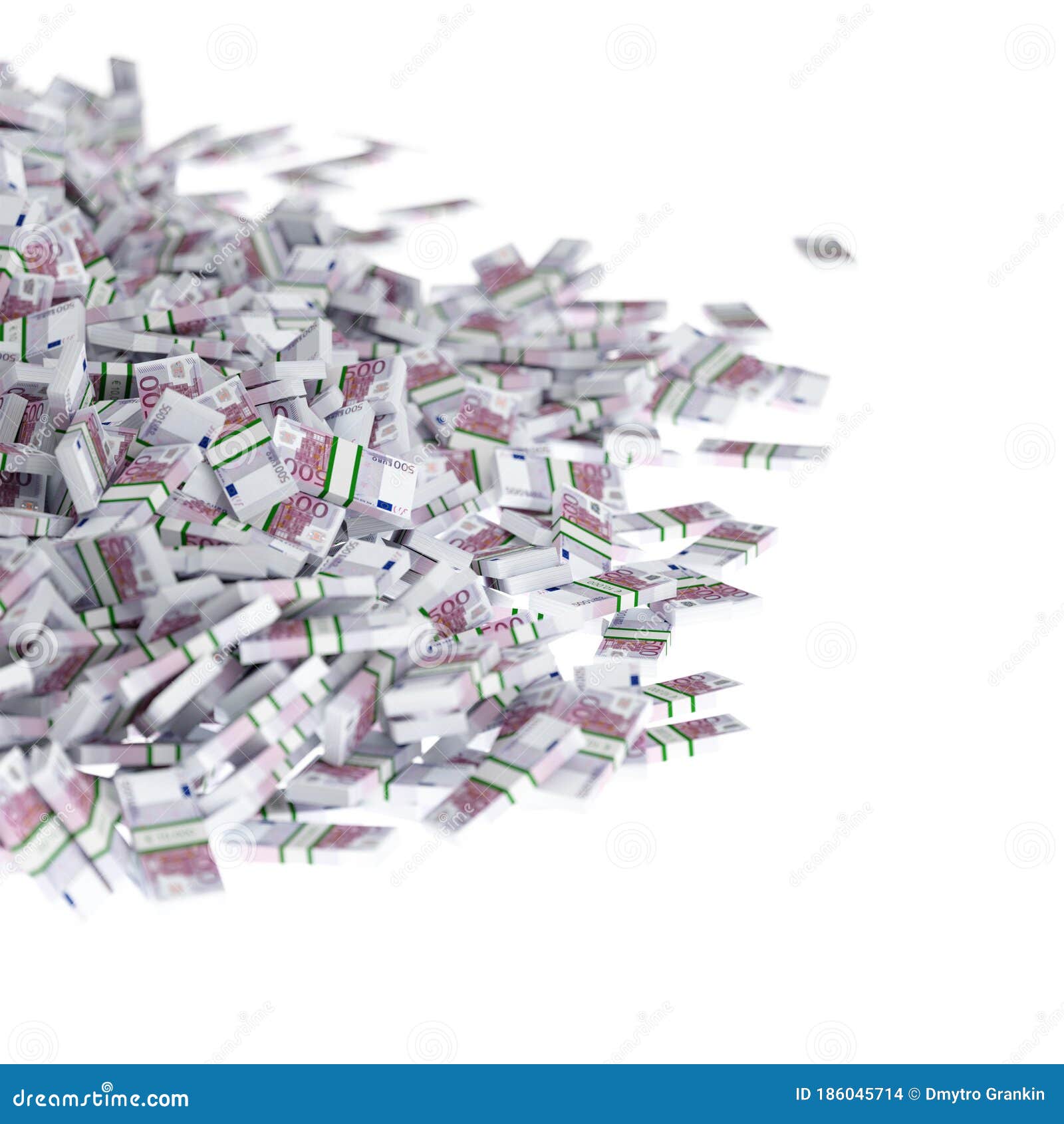 Stack of Euro Money. Conceptual Illustration. Isolated on White ...