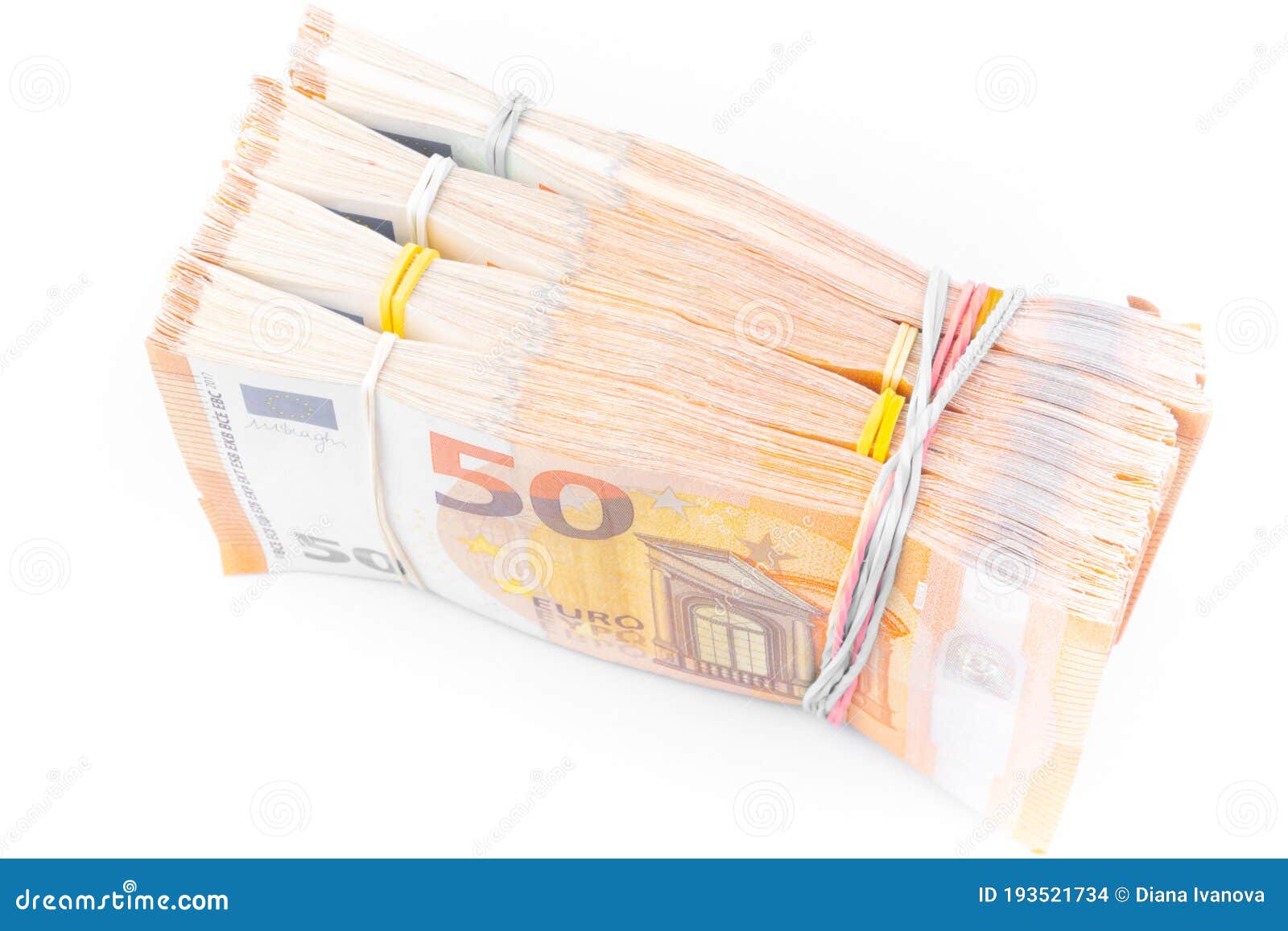 Stack of euros banknotes stock photo. Image of business - 193521734