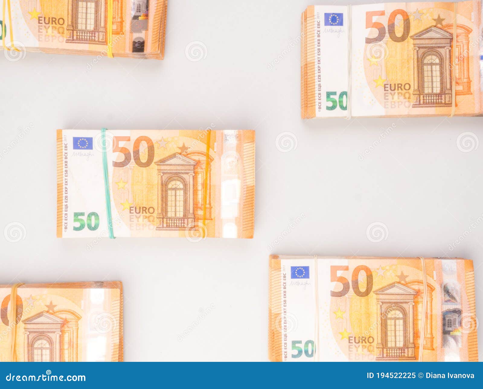 Stack of euros banknotes stock image. Image of bundles - 194522225