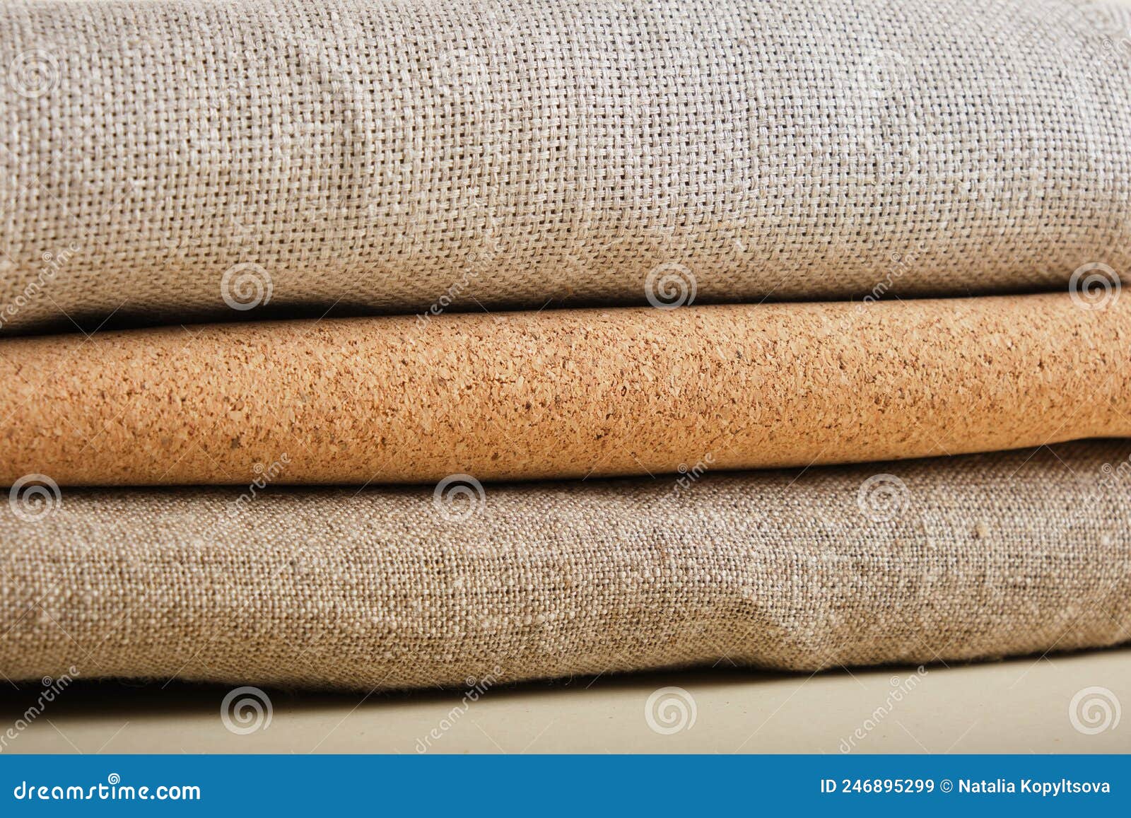 A Stack of Fabric for Making Shoppers from Natural Materials Stock ...