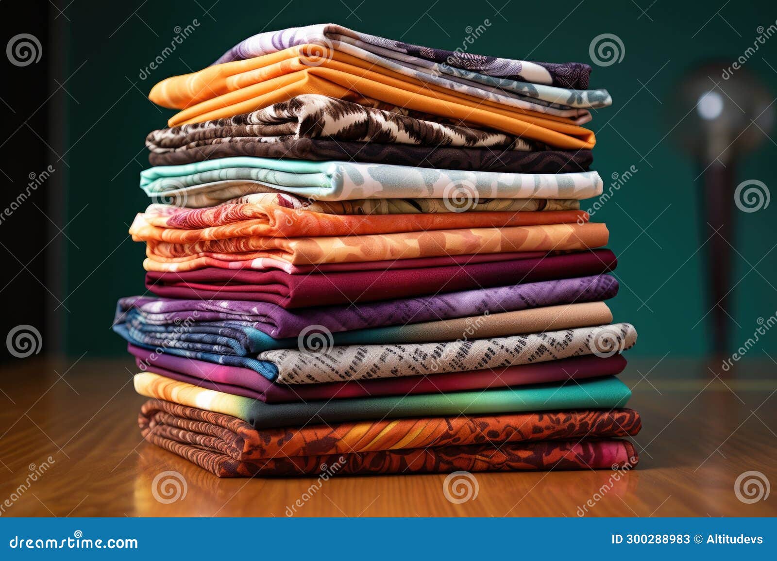 Stack of Fabric Swatches with Different Patterns and Colors Stock Image ...