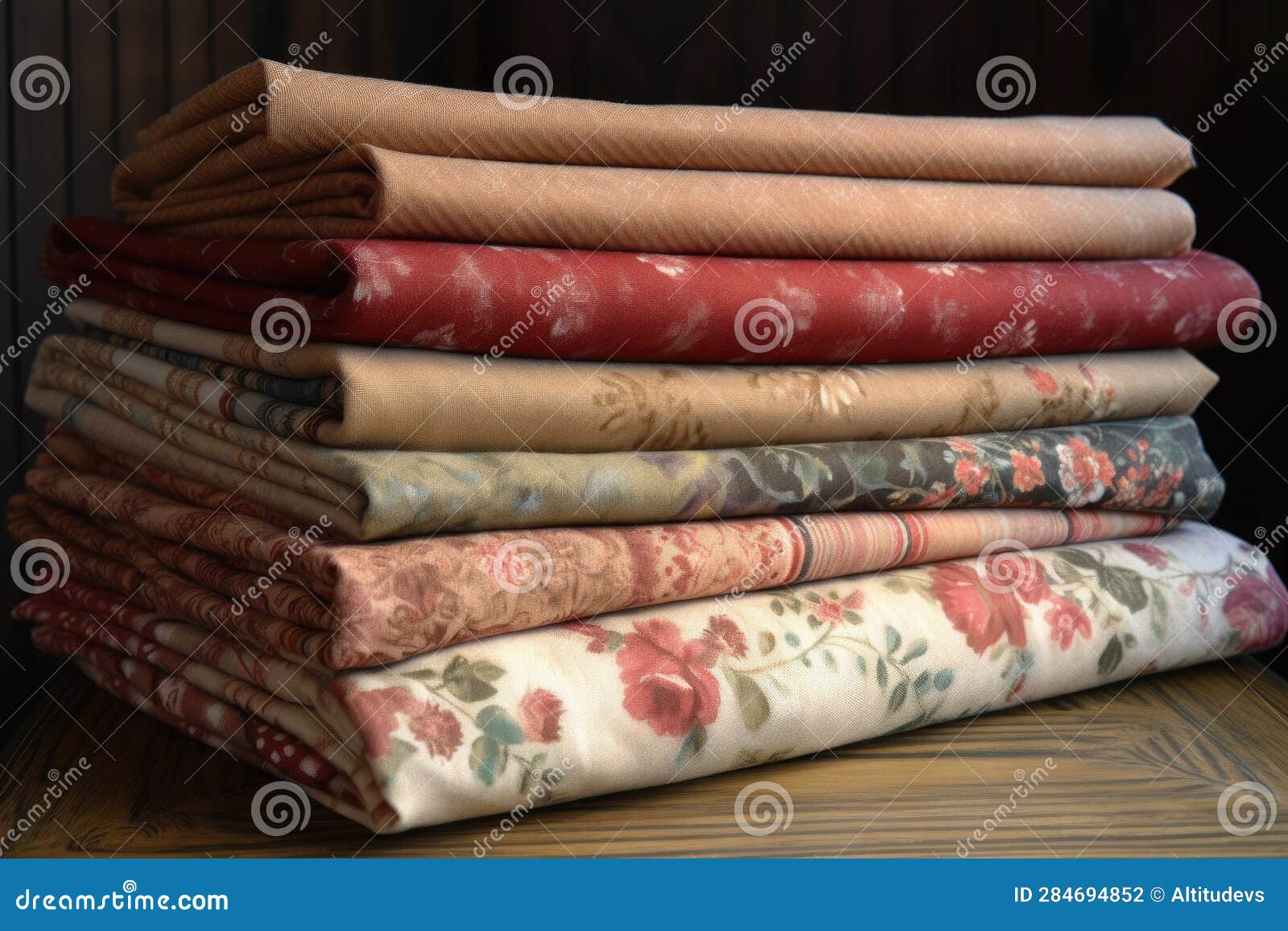 Stack of Fabric Textures, with Different Types and Patterns Stock ...