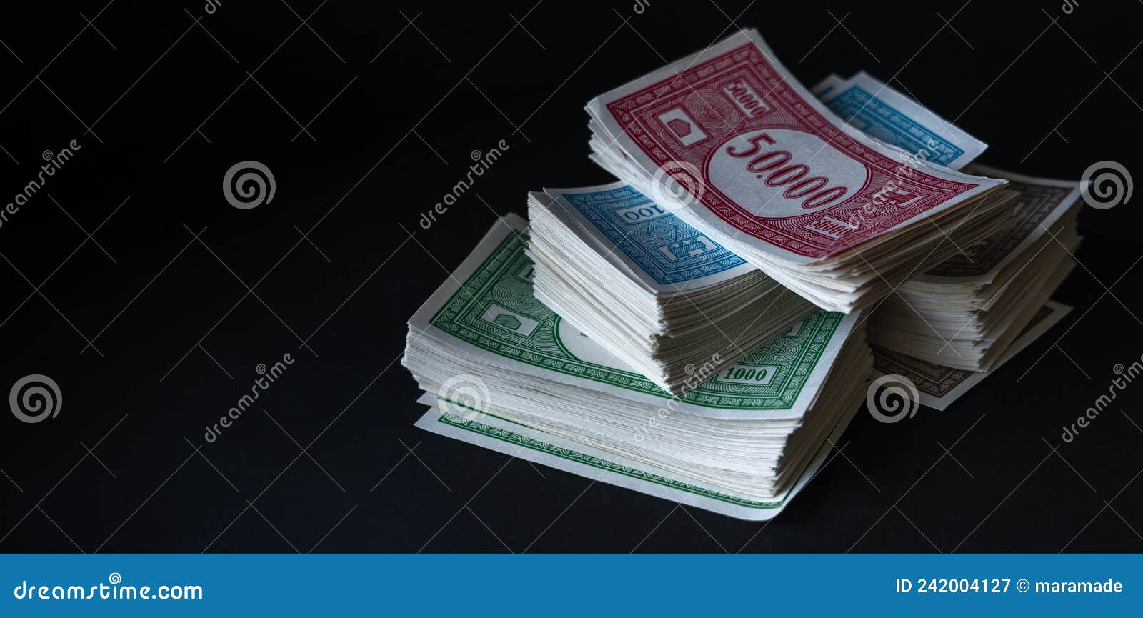 Stack of fake banknotes. stock image. Image of budget - 242004127