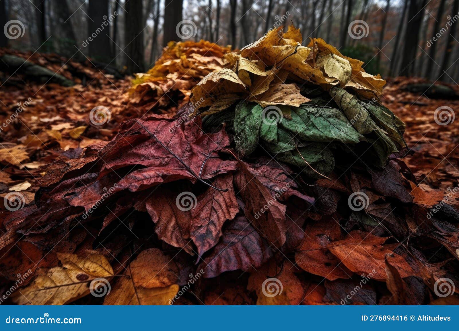 Stack of Fallen Leaves, with Different Shades and Textures Visible ...