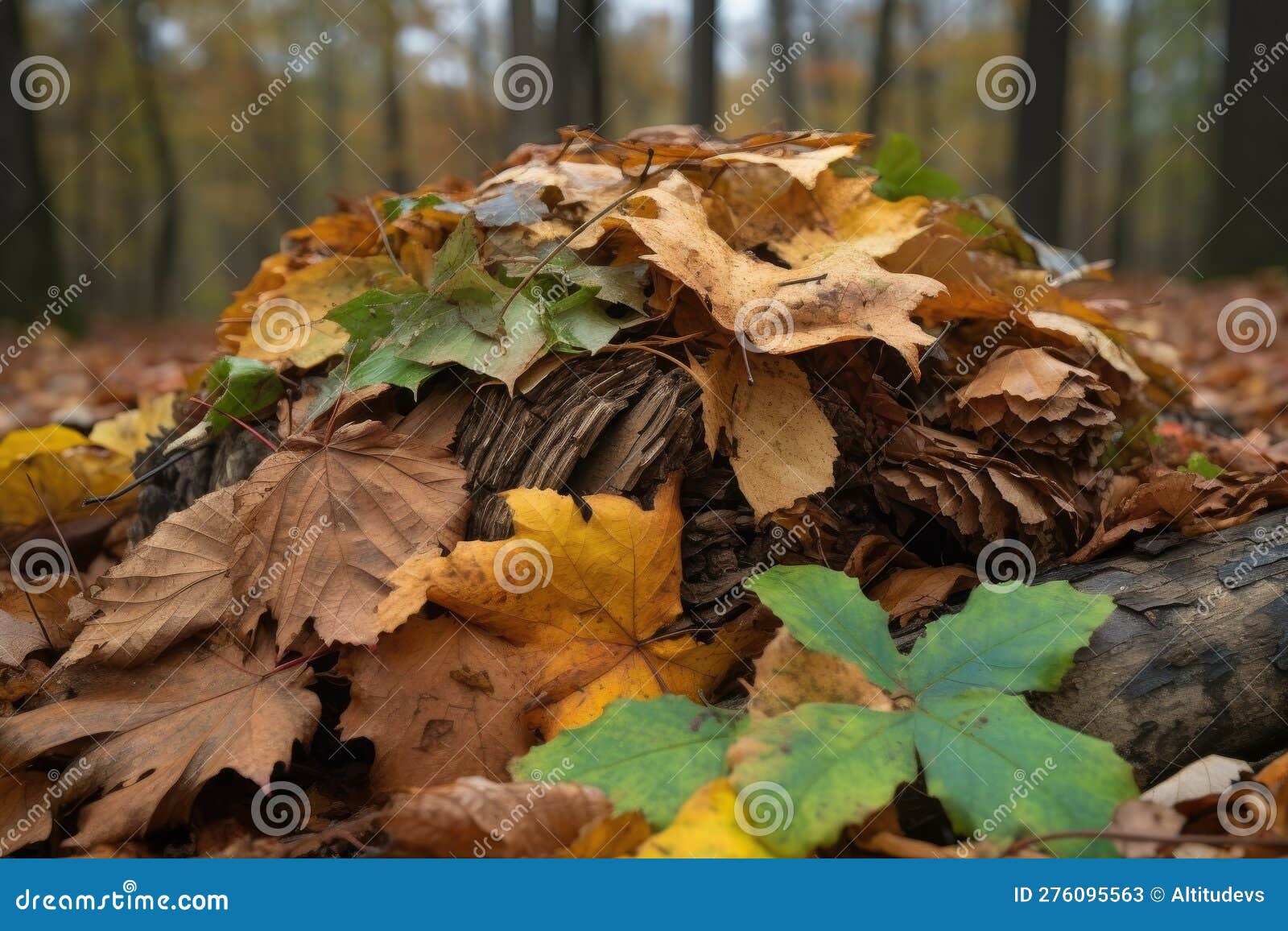 Stack of Fallen Leaves with Different Shapes and Sizes Stock ...