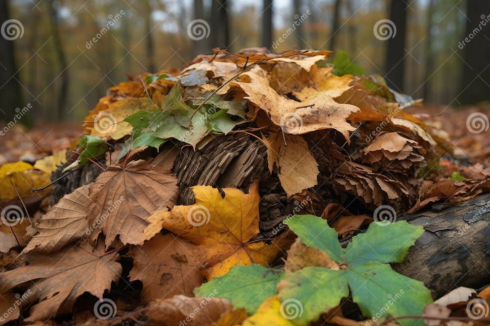 Stack of Fallen Leaves with Different Shapes and Sizes Stock ...