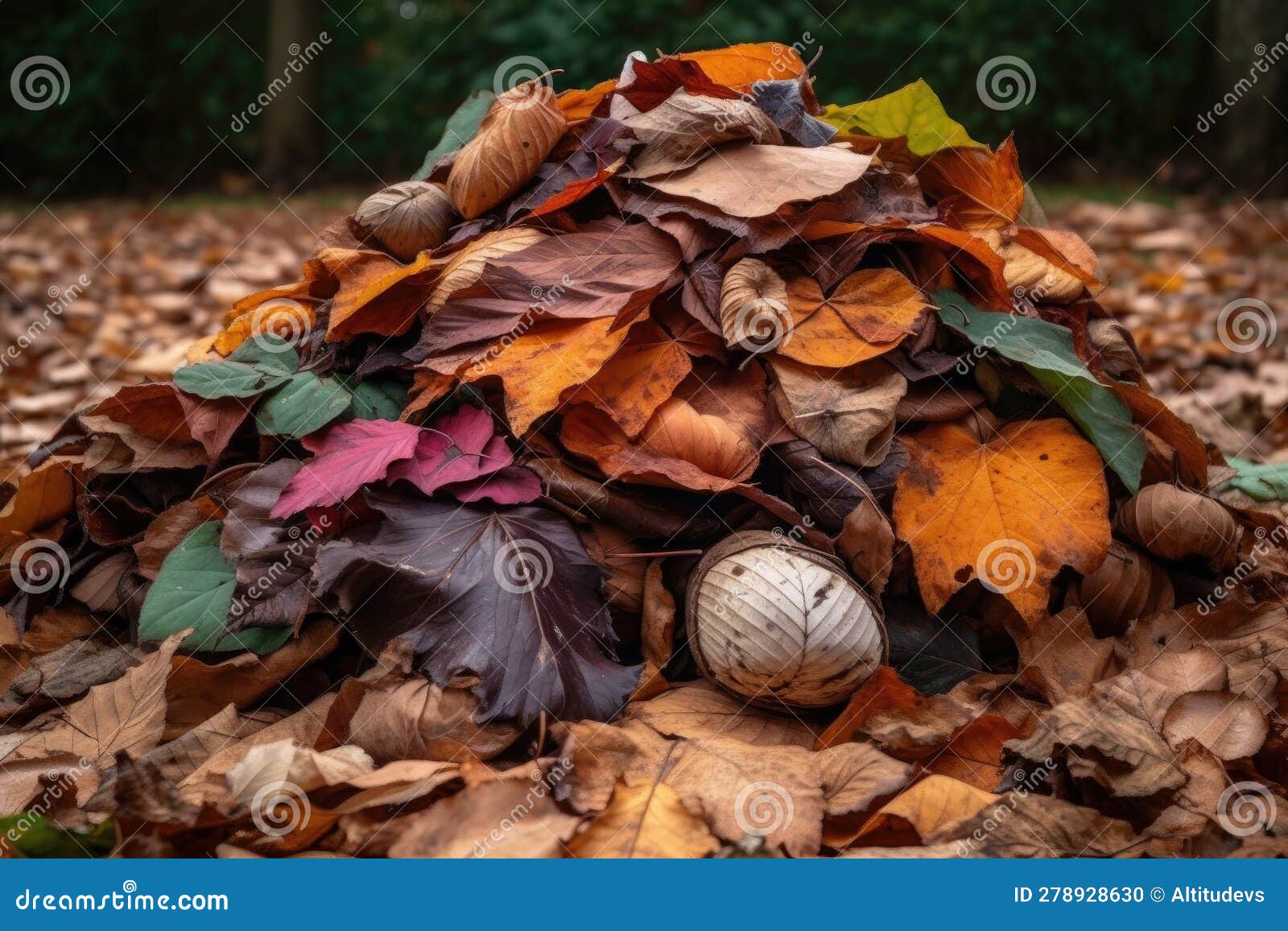 Stack of Fallen Leaves with Different Shapes and Sizes Stock ...