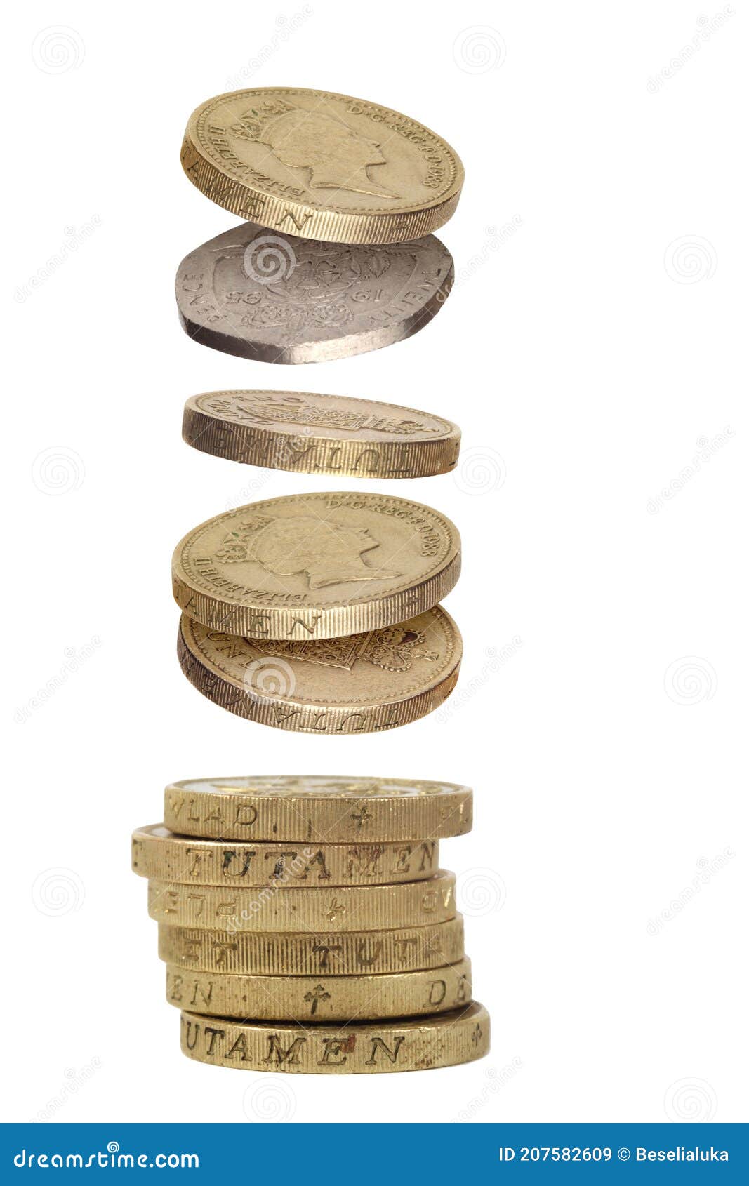 Stack of Falling One Pound Coins Stock Image - Image of business ...