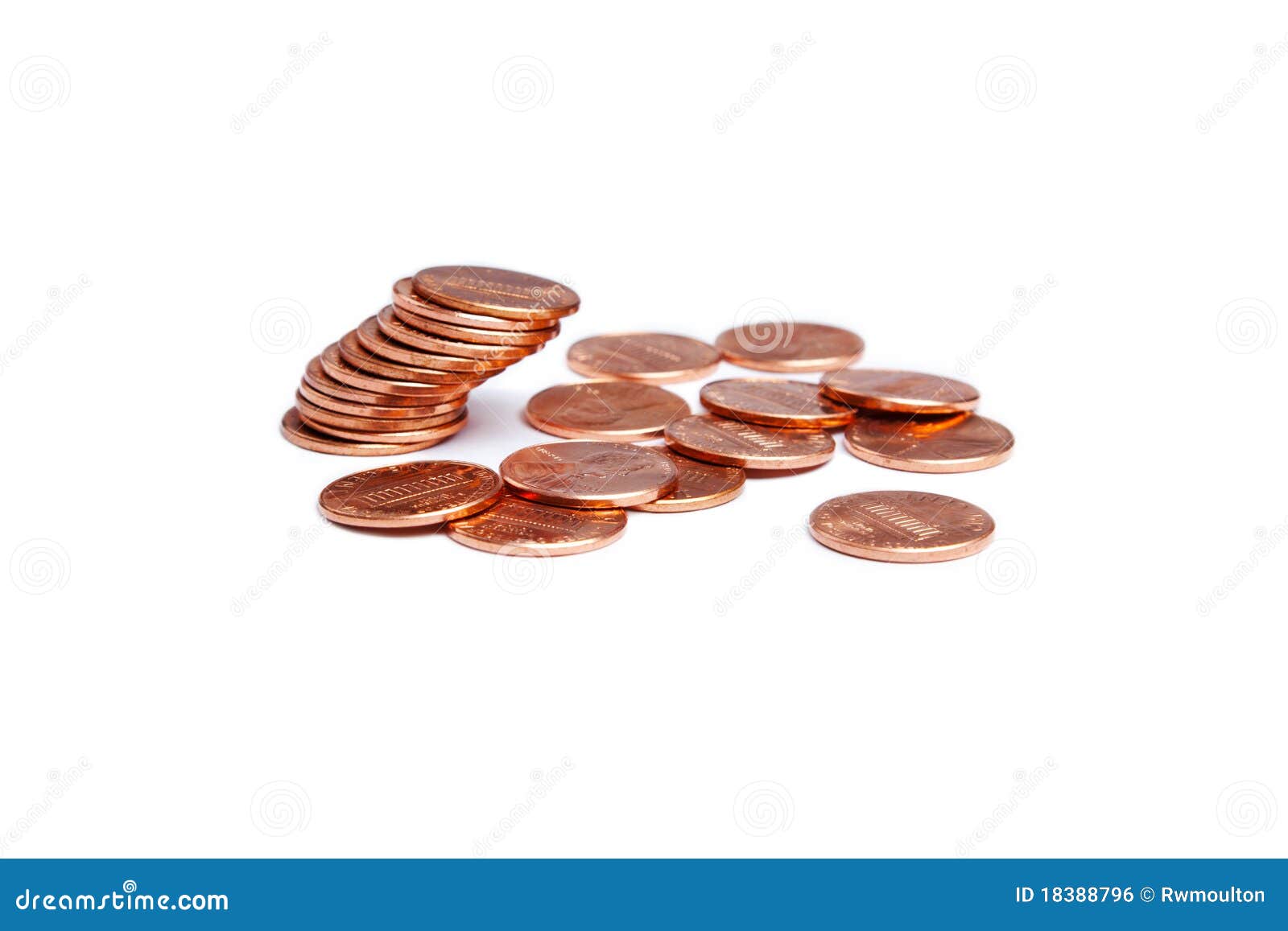 Stack of Falling Pennies stock photo. Image of falling - 18388796