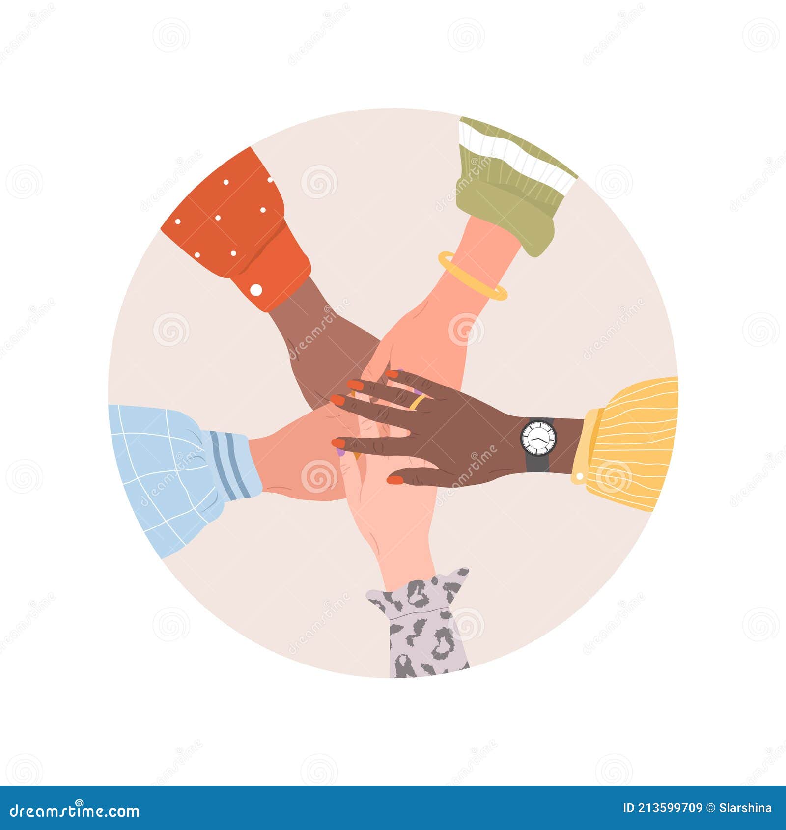 Stack of Female Hands. Unity and Teamwork Concept. Arms of Successful ...