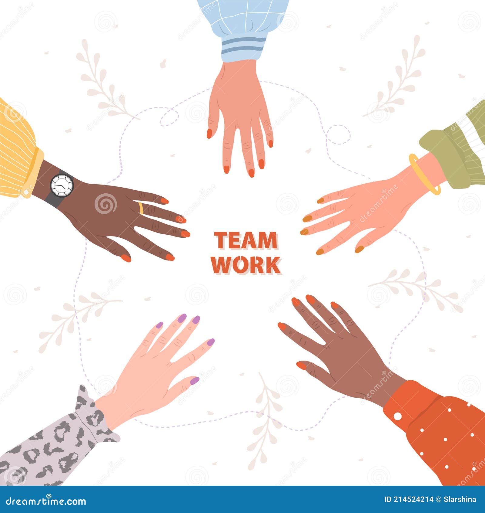 Stack of Female Hands. Unity and Teamwork Concept. Arms of Successful ...