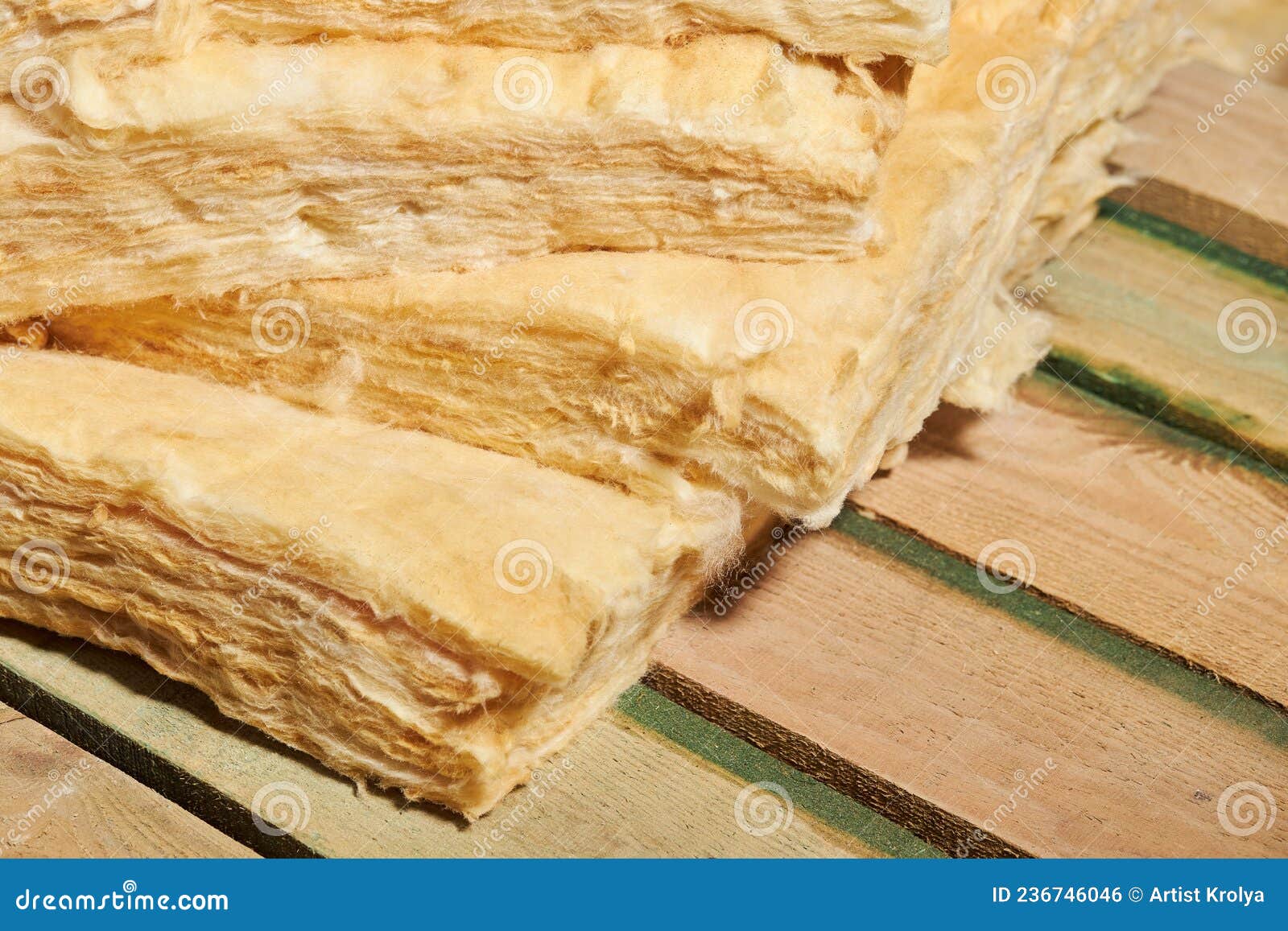 Stack of Fiberglass Insulation Material. Stock Photo - Image of home ...