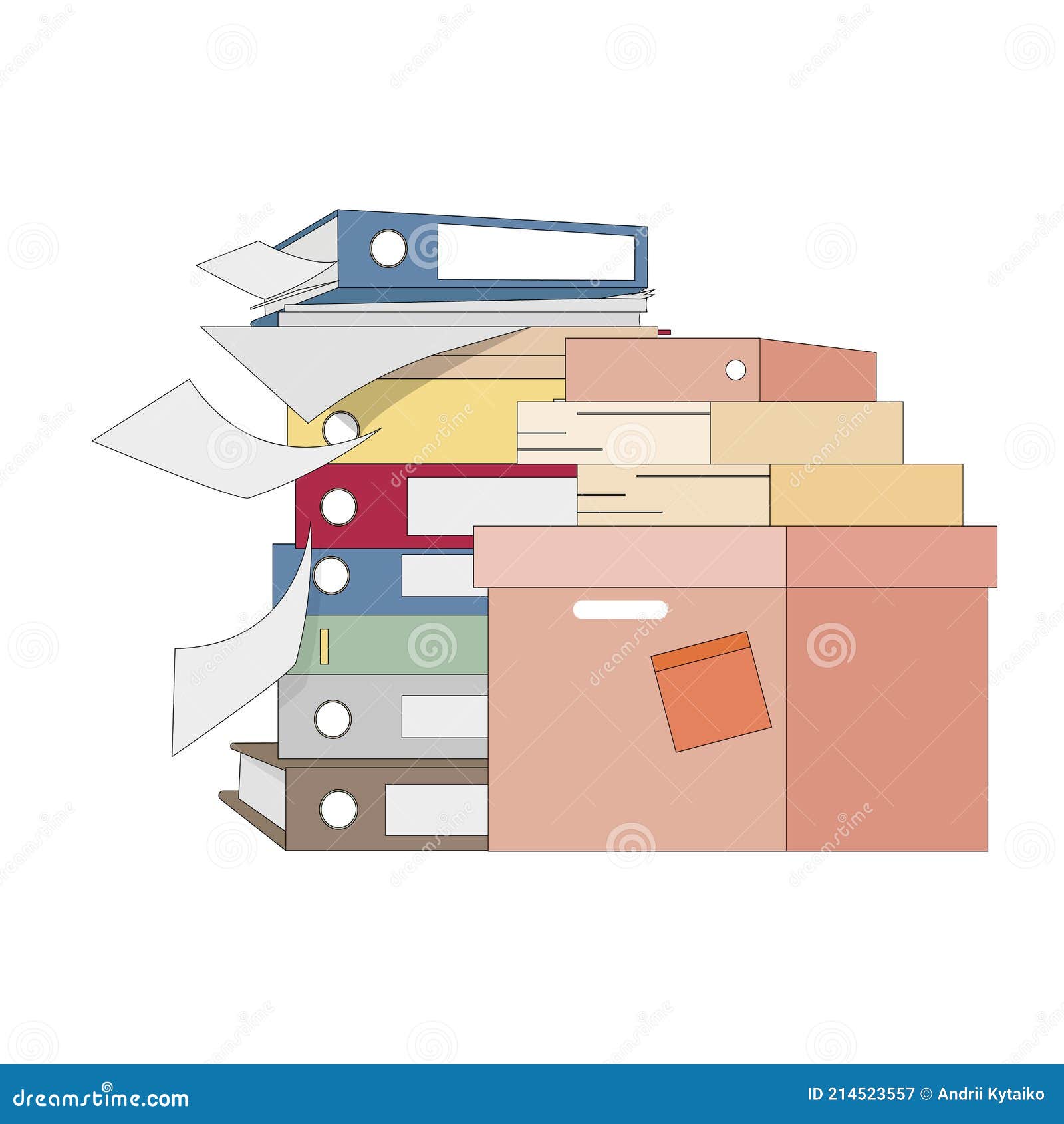 Stack File and Folder, Lot of Work Stock Vector - Illustration of note ...