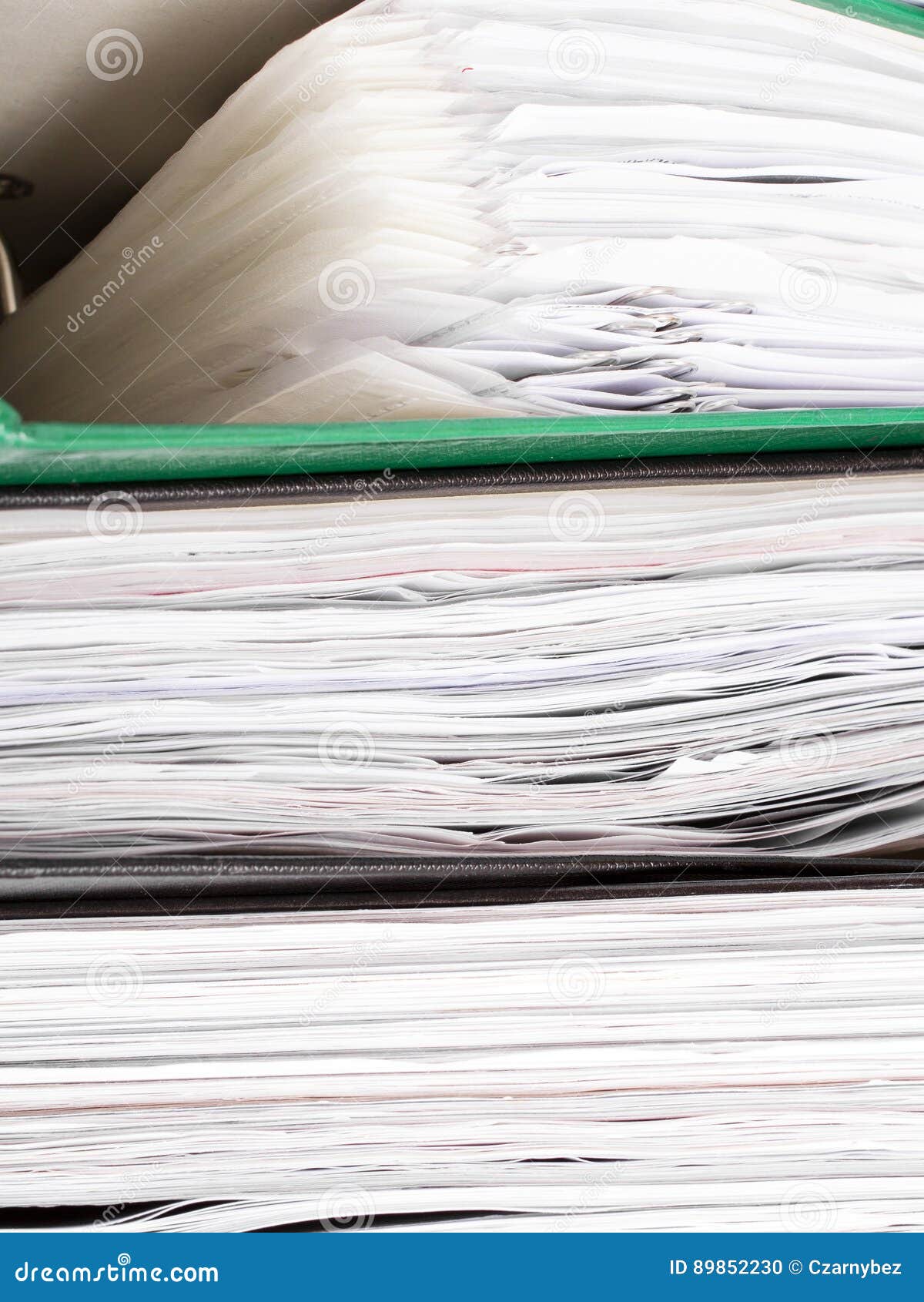 Stack of File Folders with Documents Stock Photo - Image of document ...