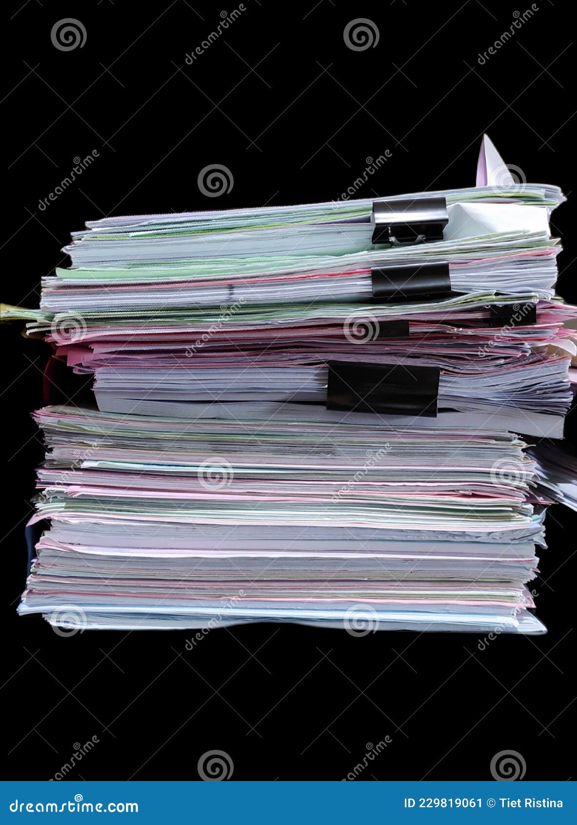Stack of File Folders, Each Filled with Paperwork Stock Image - Image ...