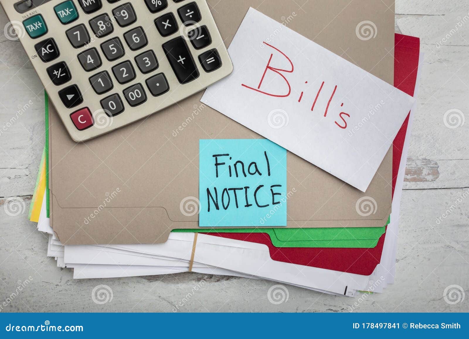 Stack of File Folders Filled with Bills and Overdue Payments Final ...