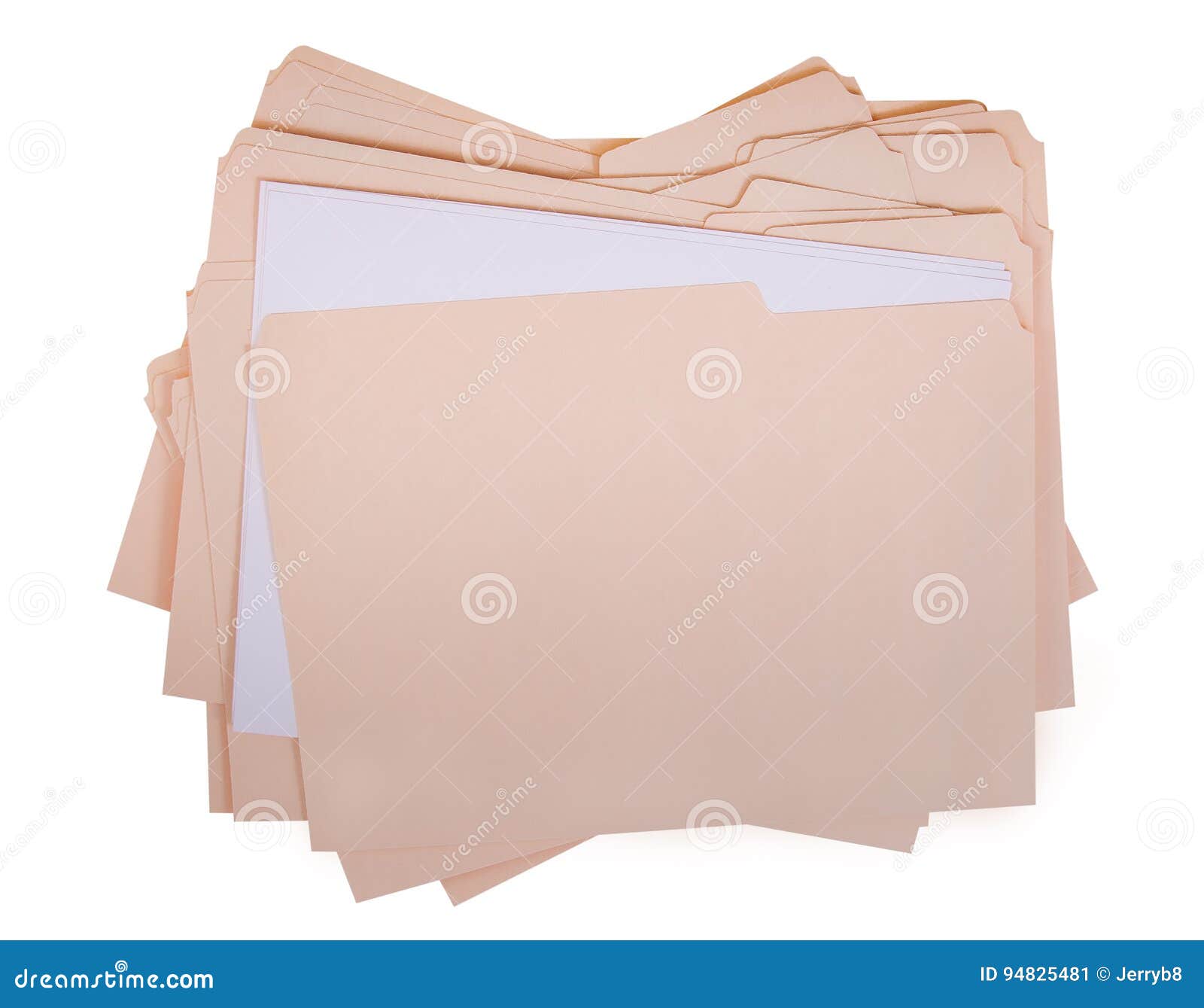 Stack of File Folders stock image. Image of paperwork - 94825481