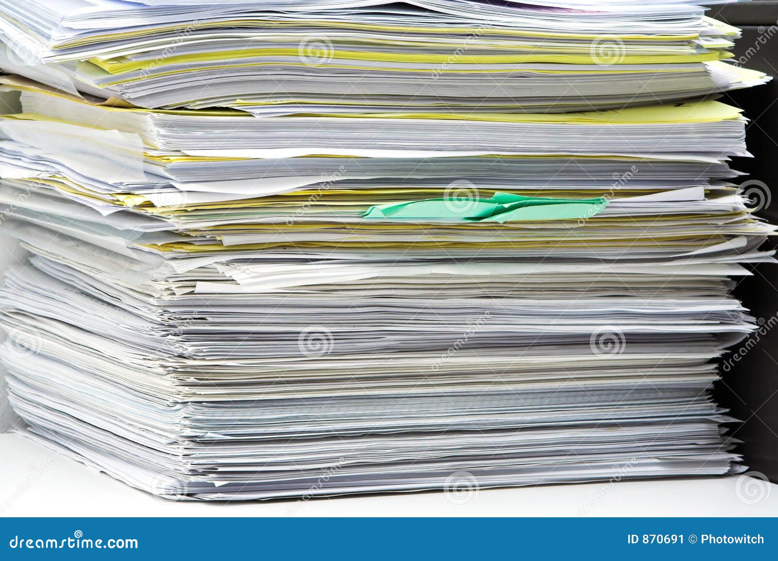 Inbox With Stack Of Paperwork On Desk Stock Photography | CartoonDealer ...