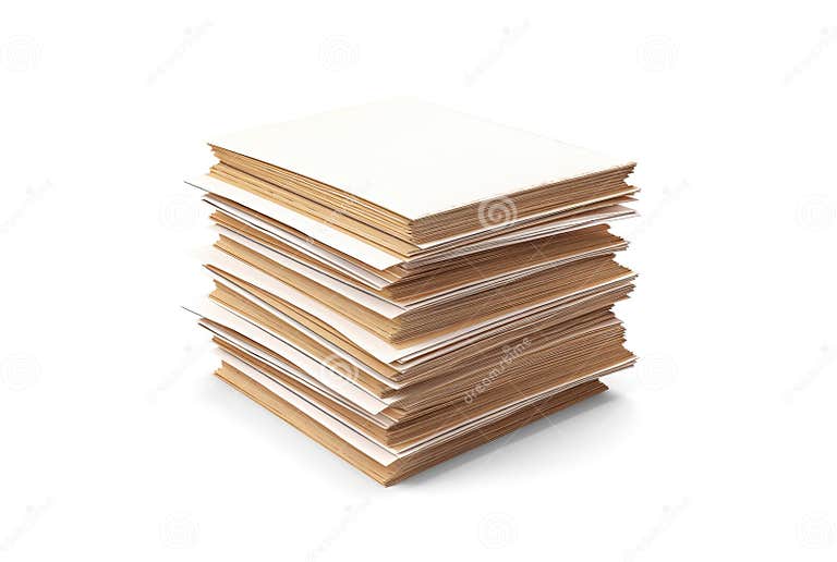Stack of Files Folders and Papers on White Stock Illustration ...