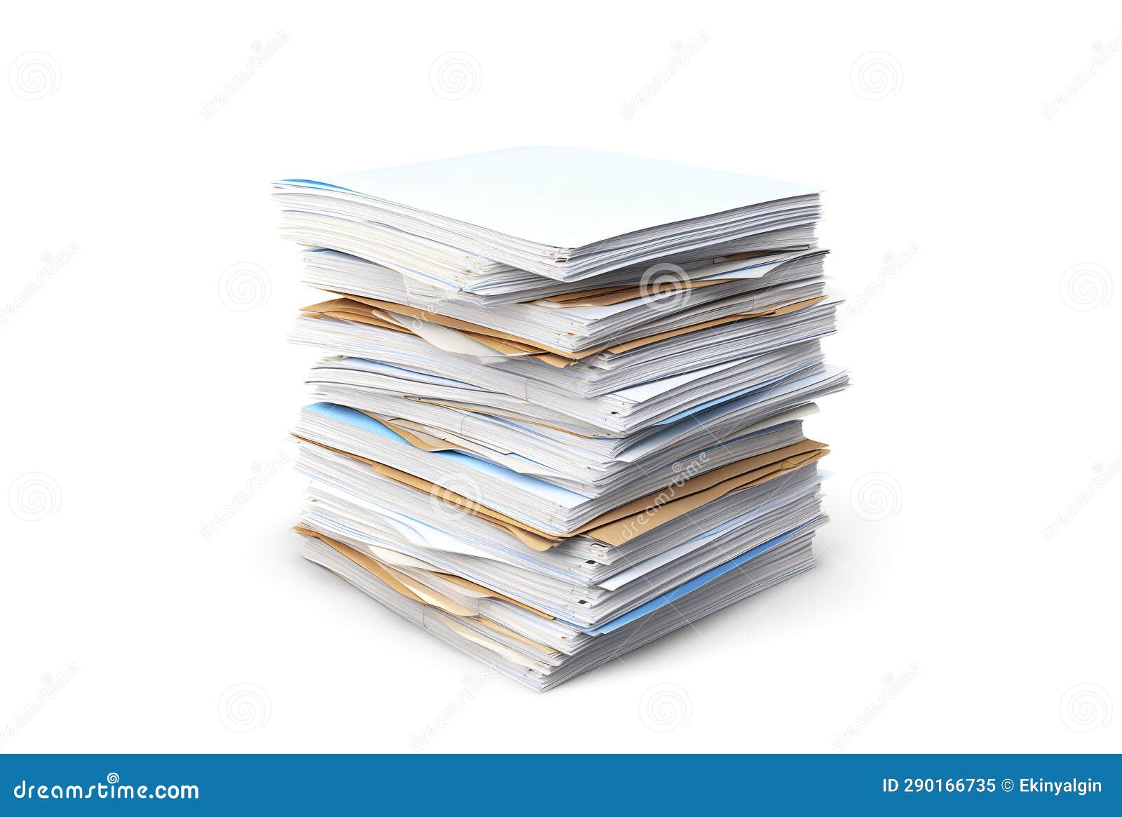 Stack of Files Folders and Papers on White Stock Illustration ...