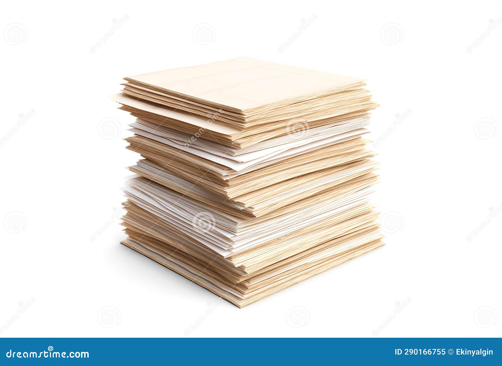 Stack of Files Folders and Papers on White Stock Illustration ...
