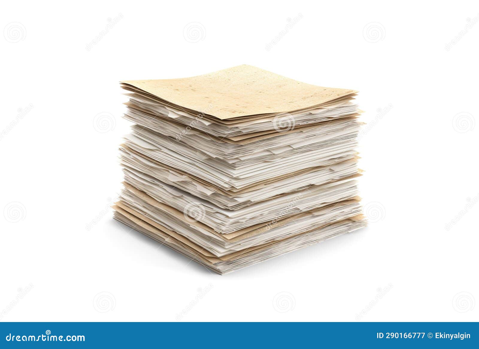 Stack of Files Folders and Papers on White Stock Illustration ...