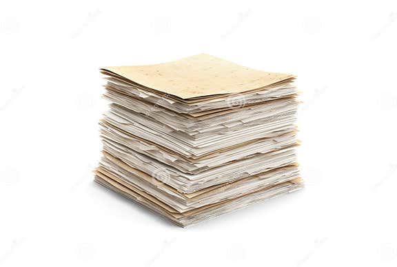 Stack of Files Folders and Papers on White Stock Illustration ...