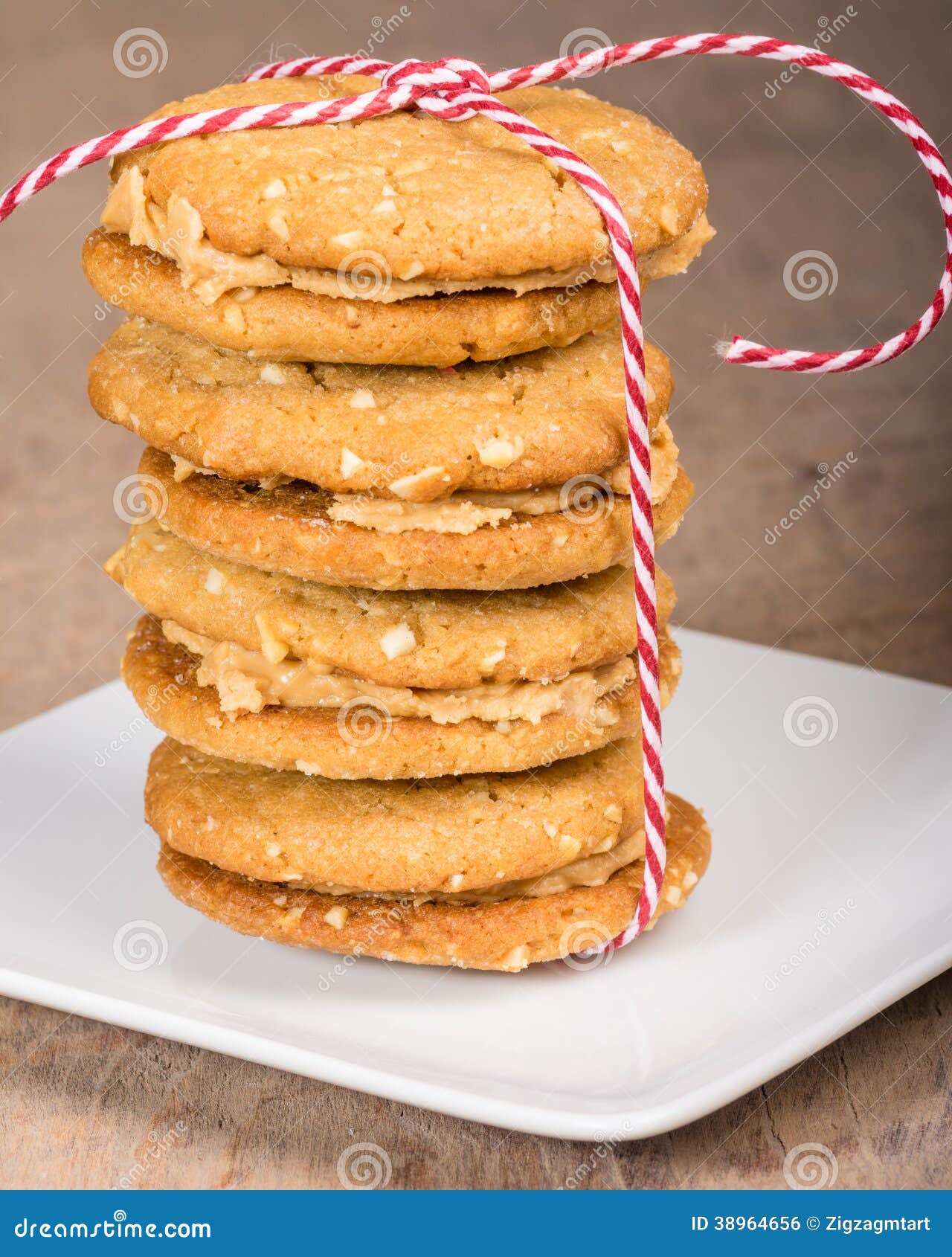 Stack of Filled Cookies Tied with String Stock Photo - Image of filling ...