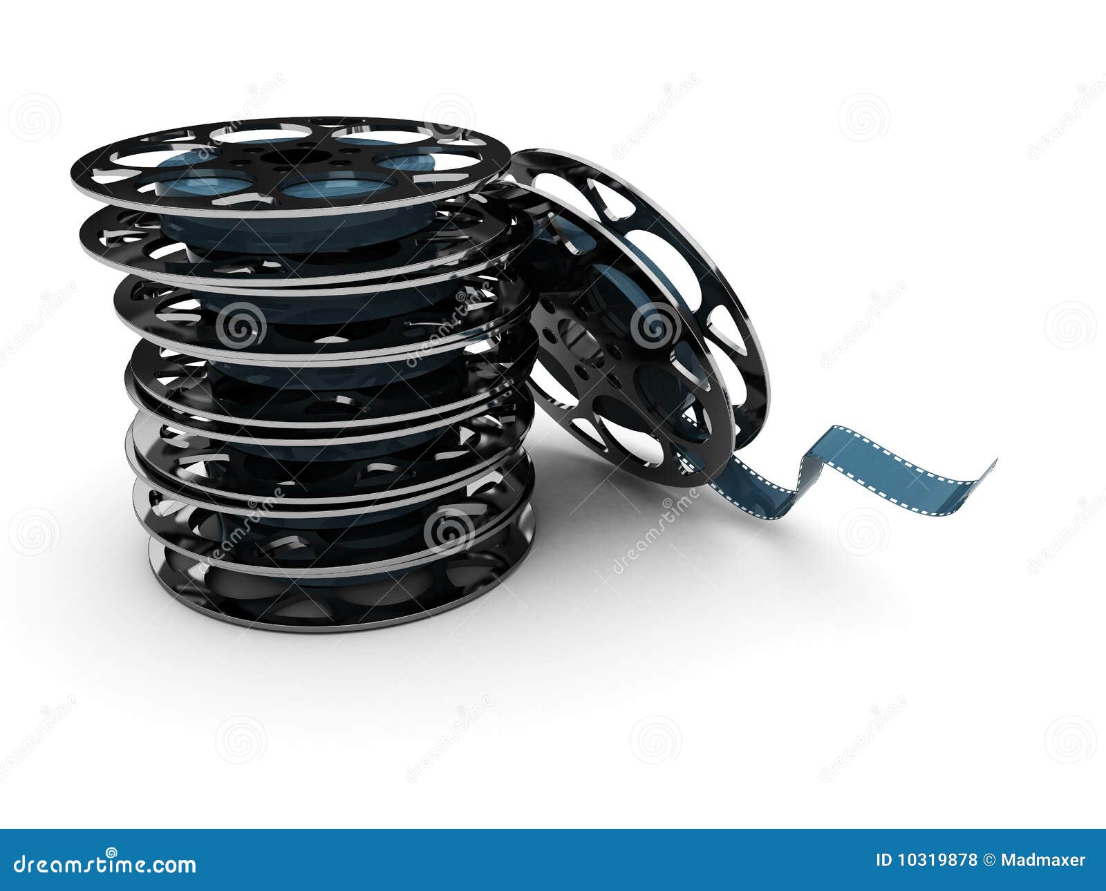 Stack of film reels stock illustration. Illustration of media - 10319878