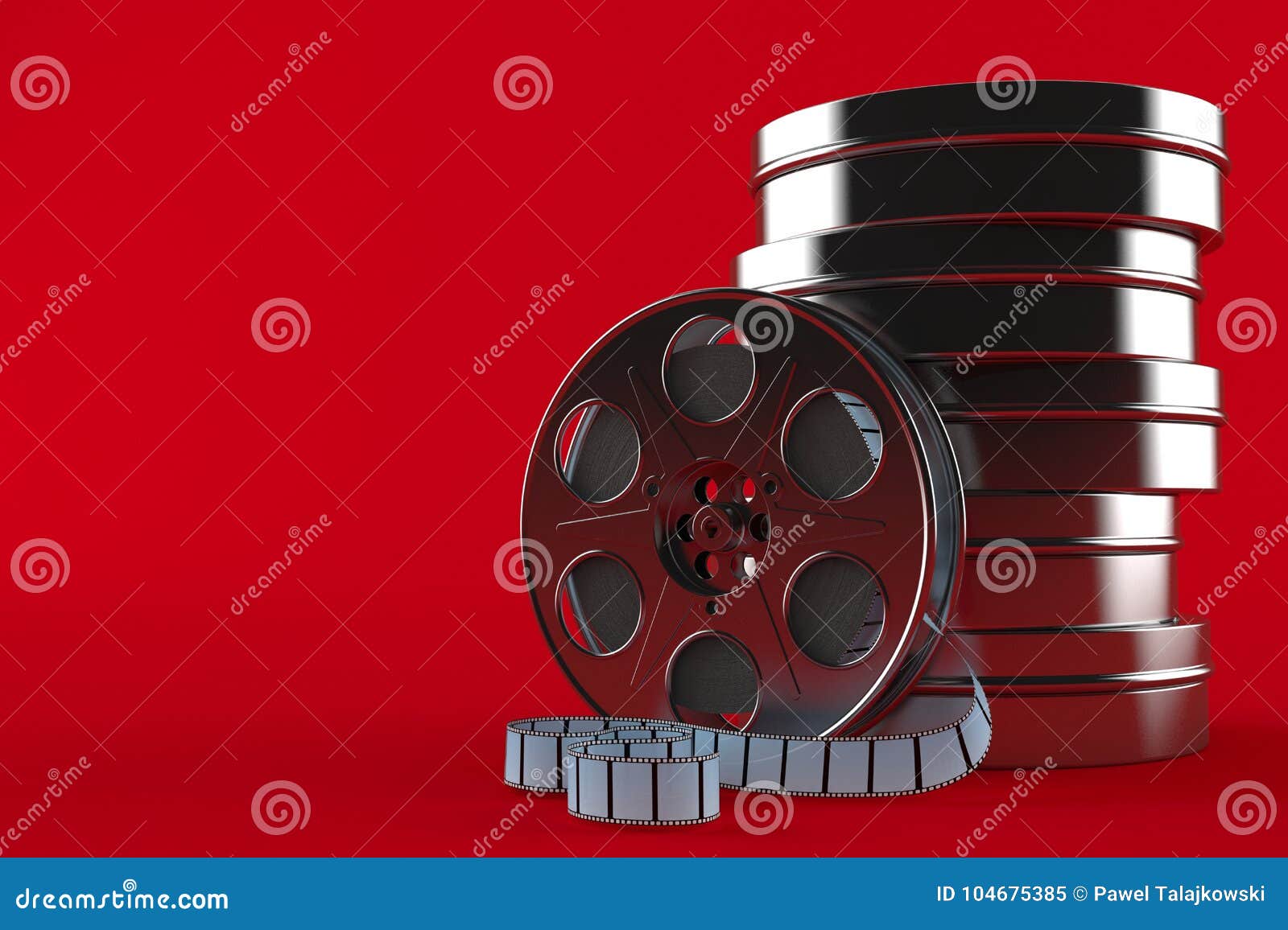 Stack of film reels stock illustration. Illustration of blank - 104675385