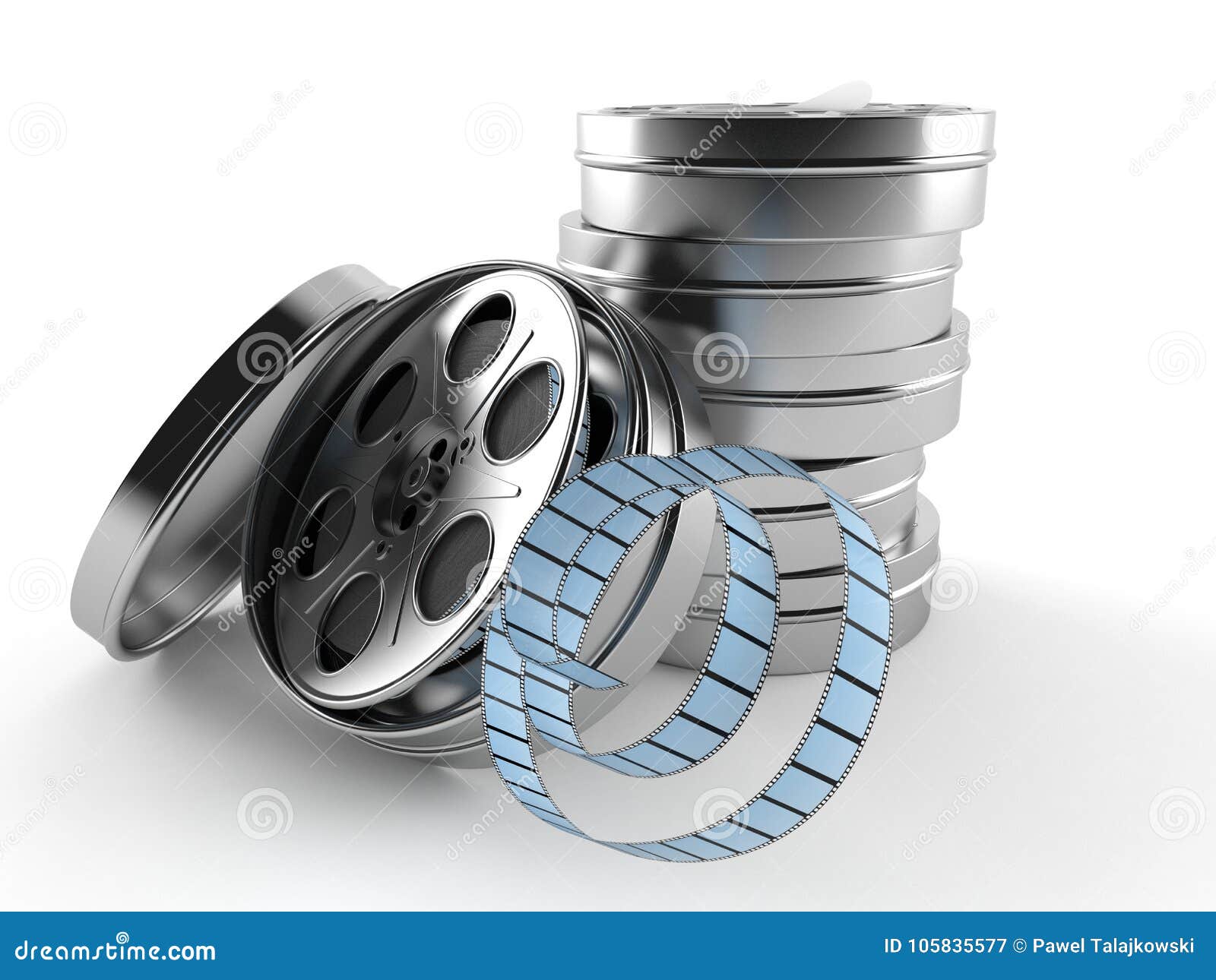 Stack of film reels stock illustration. Illustration of film - 105835577