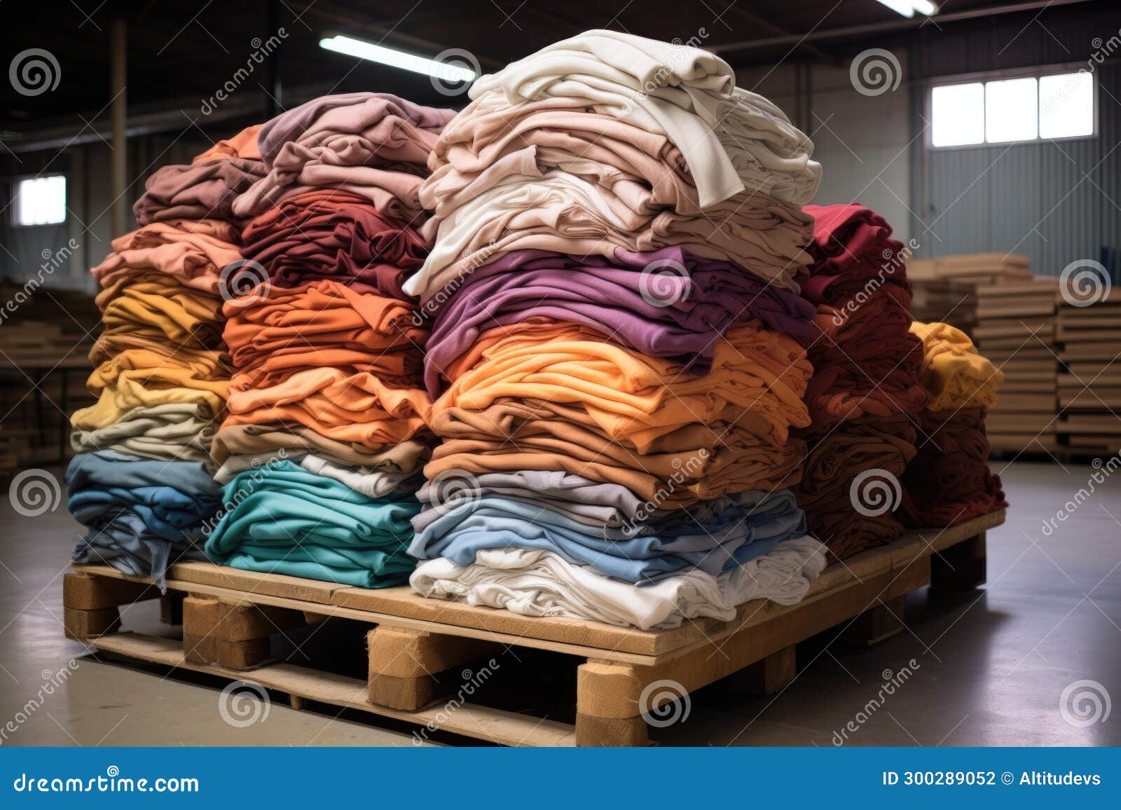 Stack of Finished Garments Ready for Shipping in a Factory Stock Photo ...