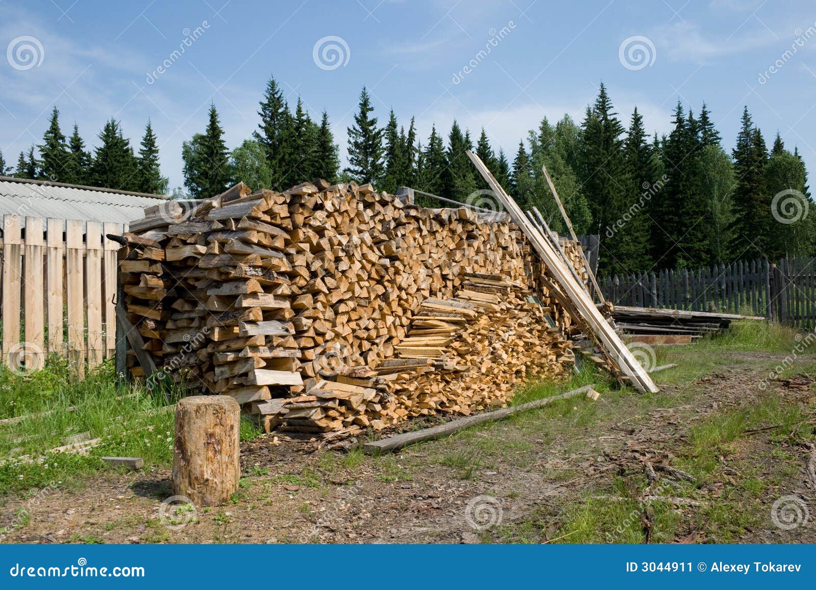 Stack of firewood stock image. Image of tree, pile, fuel - 3044911