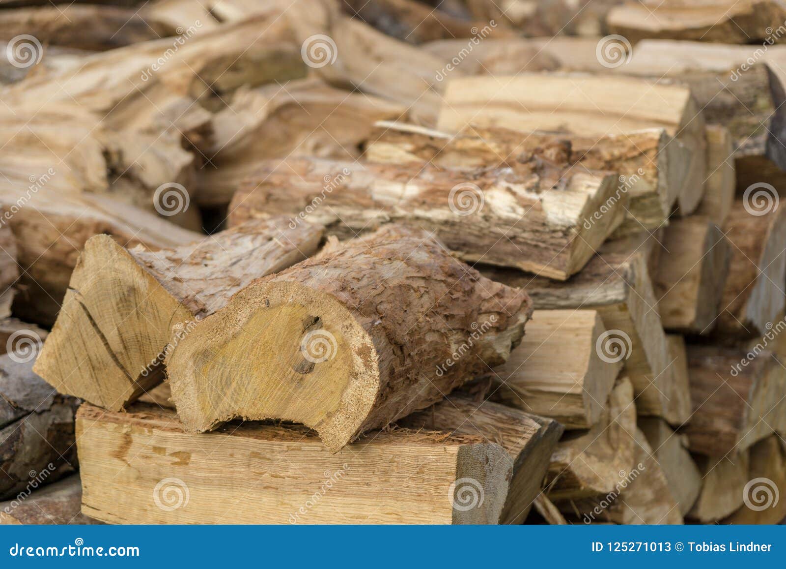 Stack or Batch of Firewood - Log or Timber Blocking Stock Image - Image ...