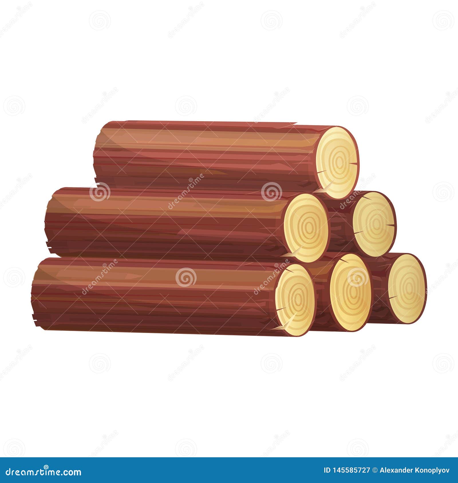 Stack of Firewood Icon, Brown Tree Trunks Stock Vector - Illustration ...