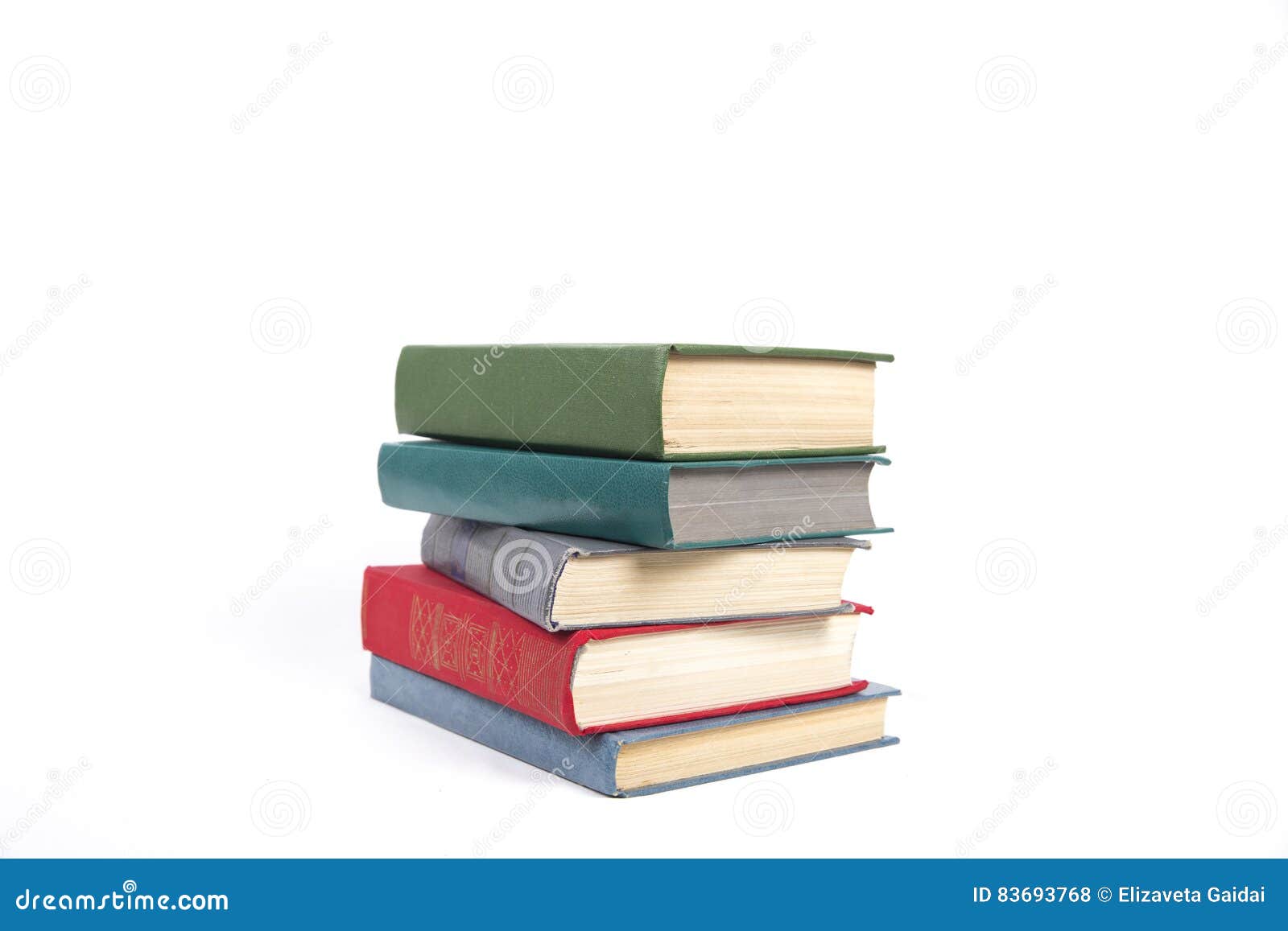 Stack of Five Books with Color Covers Stock Photo - Image of hardcover ...