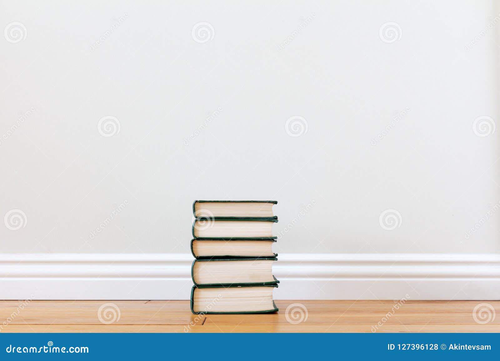 A stack of five books stock photo. Image of education - 127396128